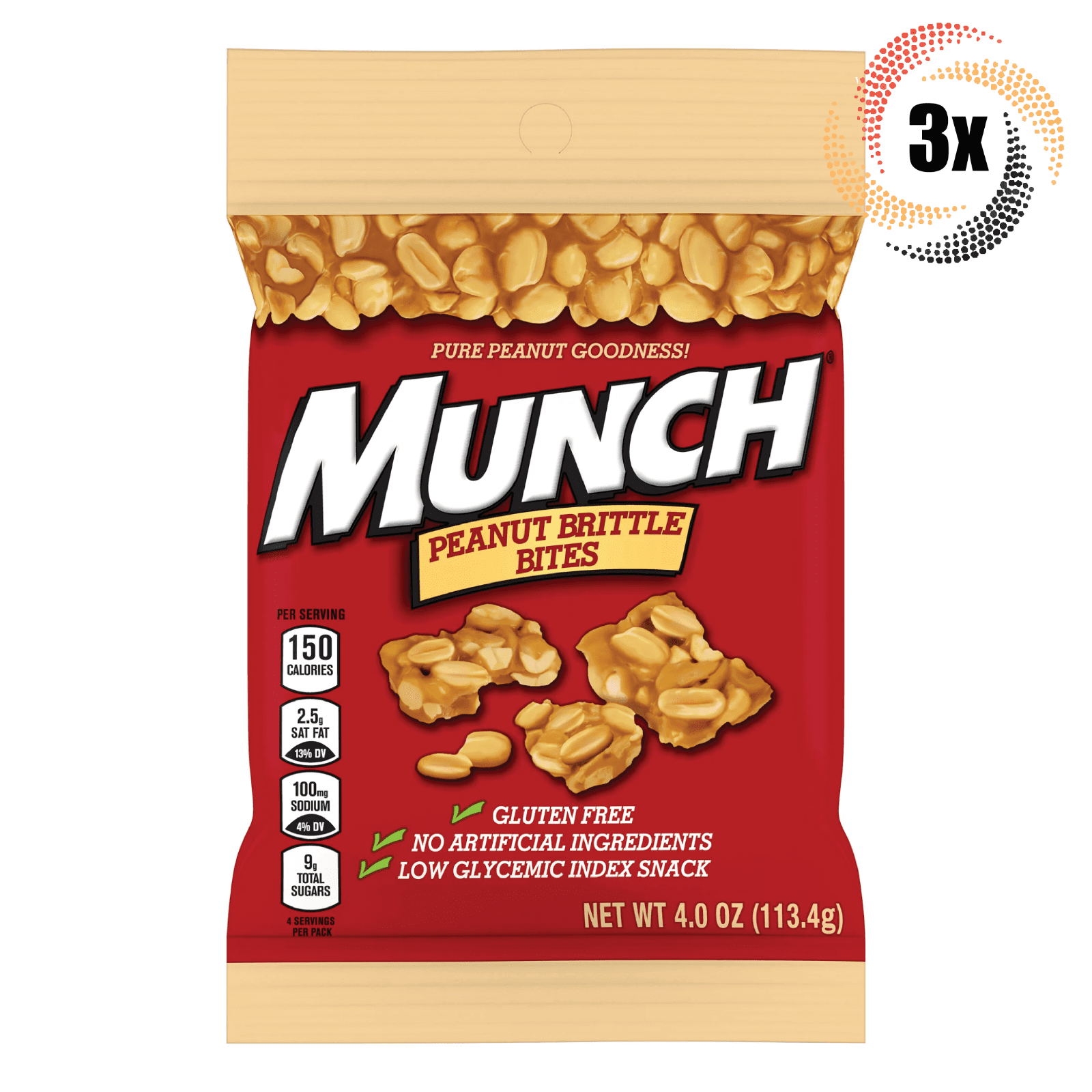 3x Bags Munch Peanut Brittle Bites Candy | Pure Tasty Peanut Goodness ...
