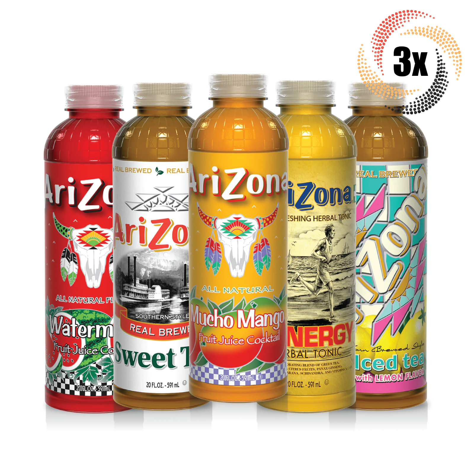 3x Bottles Arizona Variety Pack Flavored Juice 20oz ( Mix & Match ...