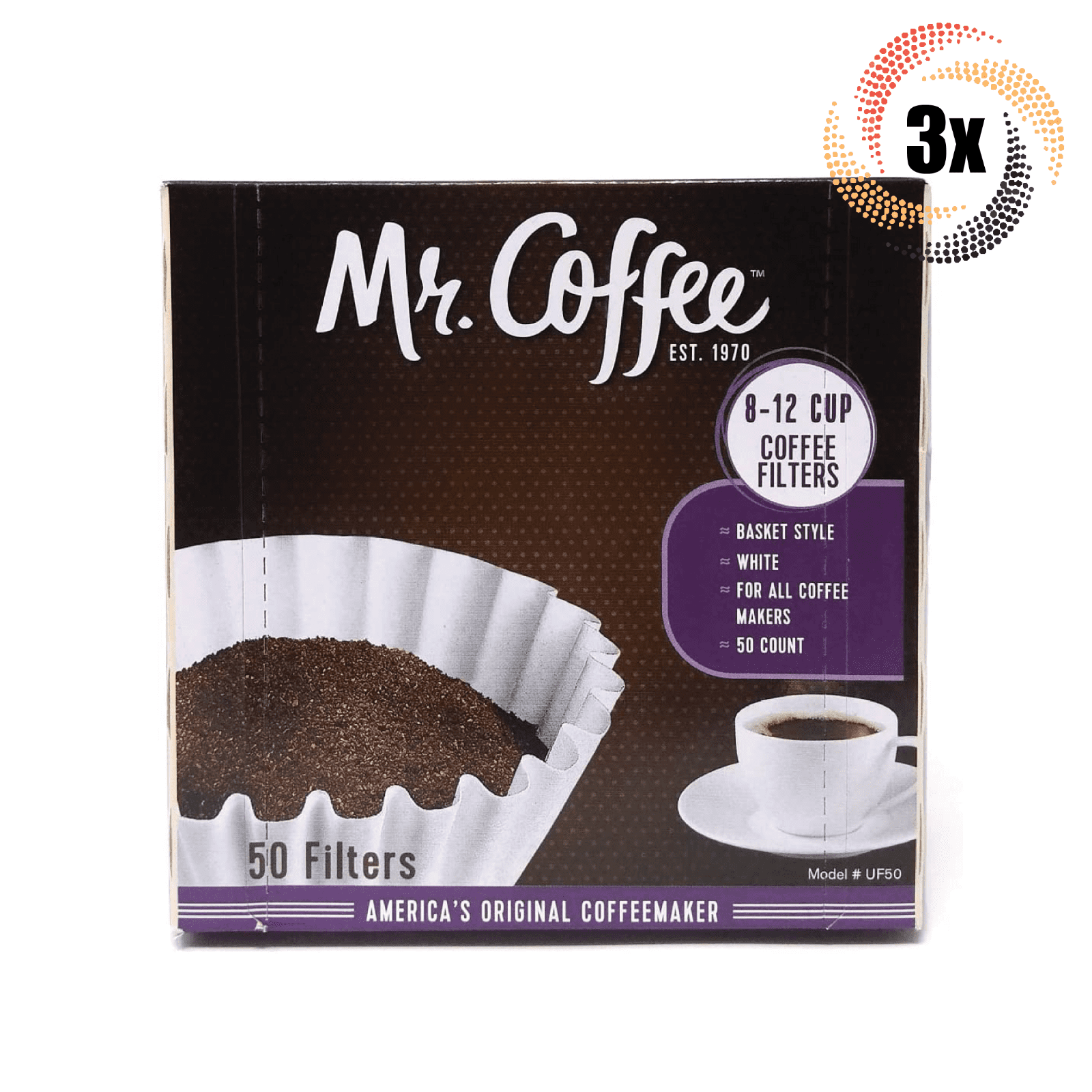 3x Boxes Mr. Coffee America's Original Coffee Filters | 50 Filters Per ...