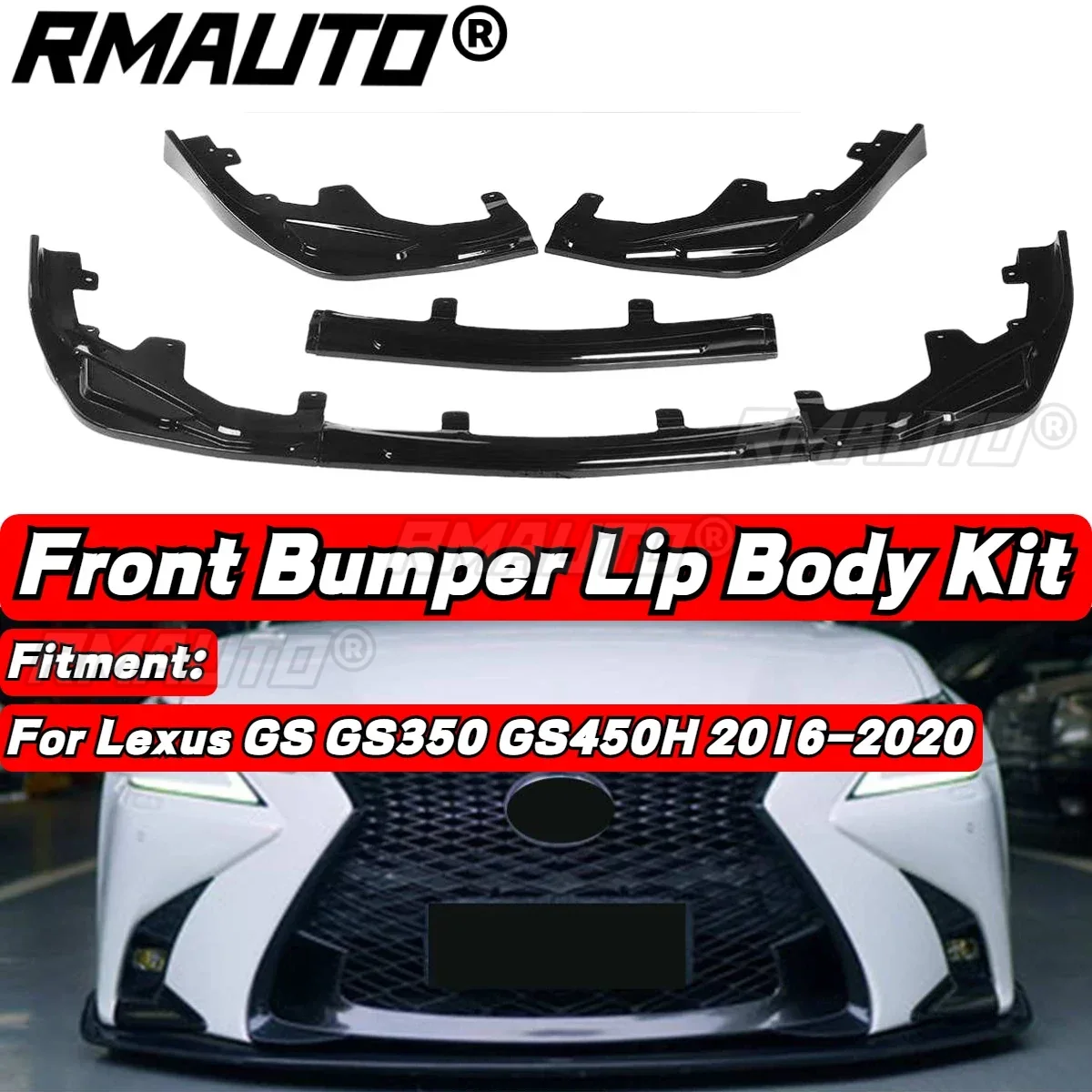 3x Car Front Bumper Lip For Lexus GS GS350 GS450H 2016-2020 Chin ...