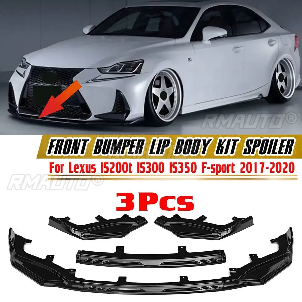 3x Car Front Bumper Splitter Lip Spoiler Diffuser Guard Cover For Lexus ...