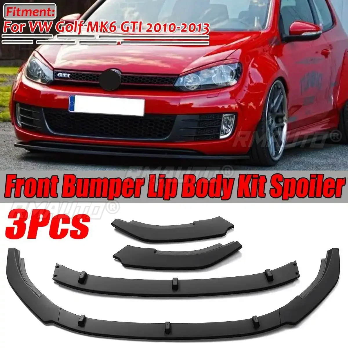 3x Car Front Bumper Spoiler Diffuser Lip Guard For VW For Volkswagen ...