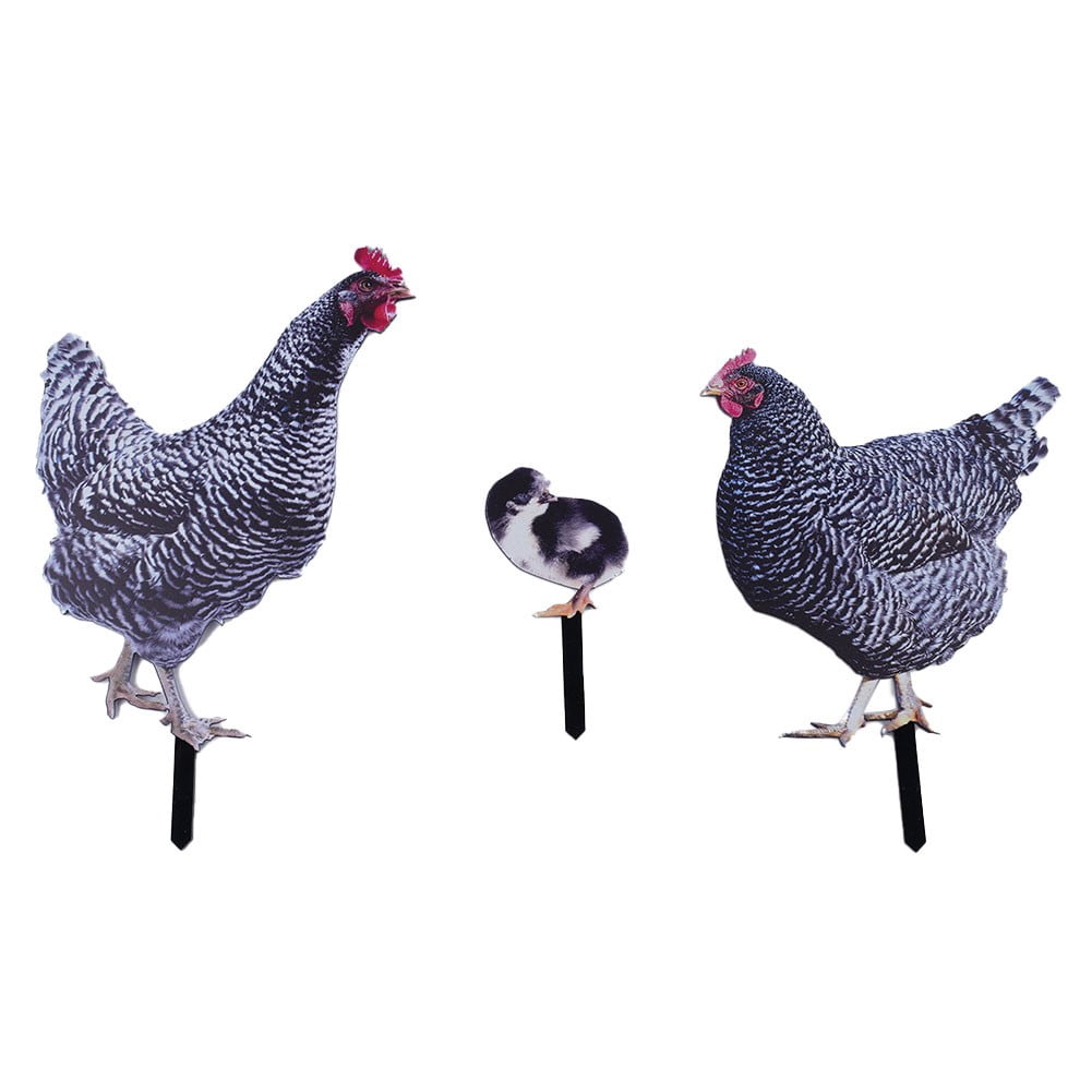 3x Chicken Home Decor-Realistic Garden Sculpture Yard Art Rustic ...