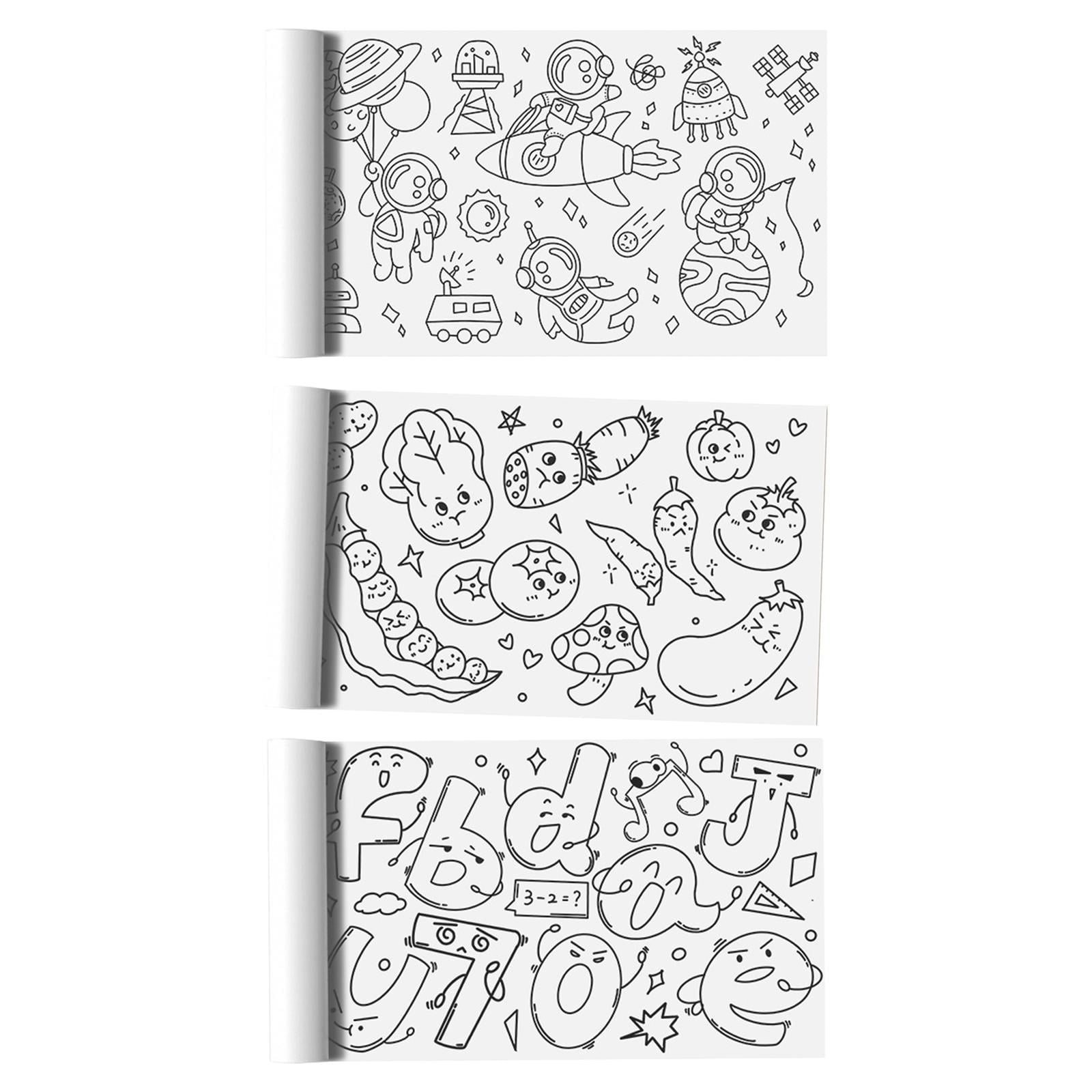 3x Continuous Kids Coloring Paper Roll Colorable 30cmx300cm Birthday ...