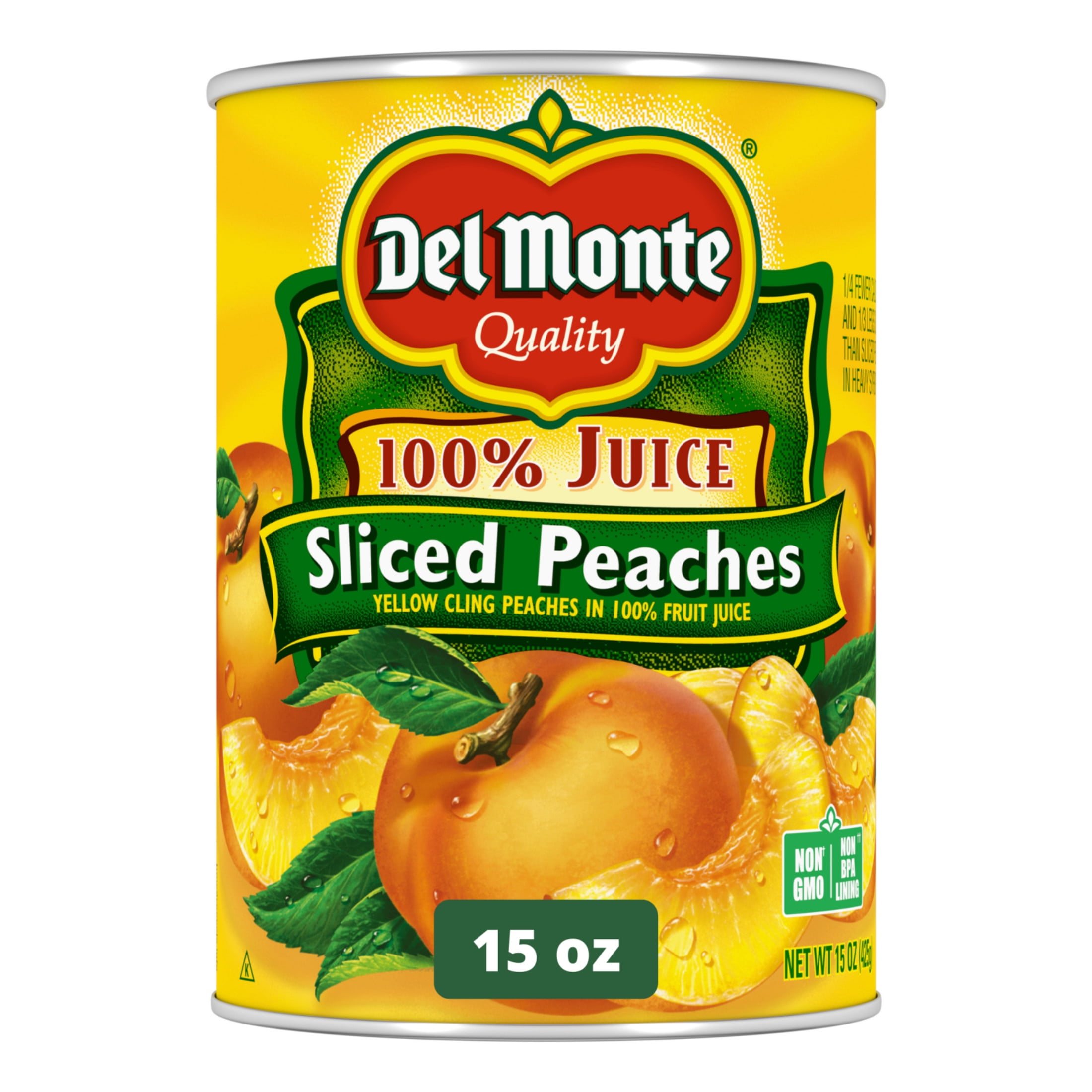 3x Del Monte Yellow Cling Sliced Peaches Canned Fruit 15 Oz Can