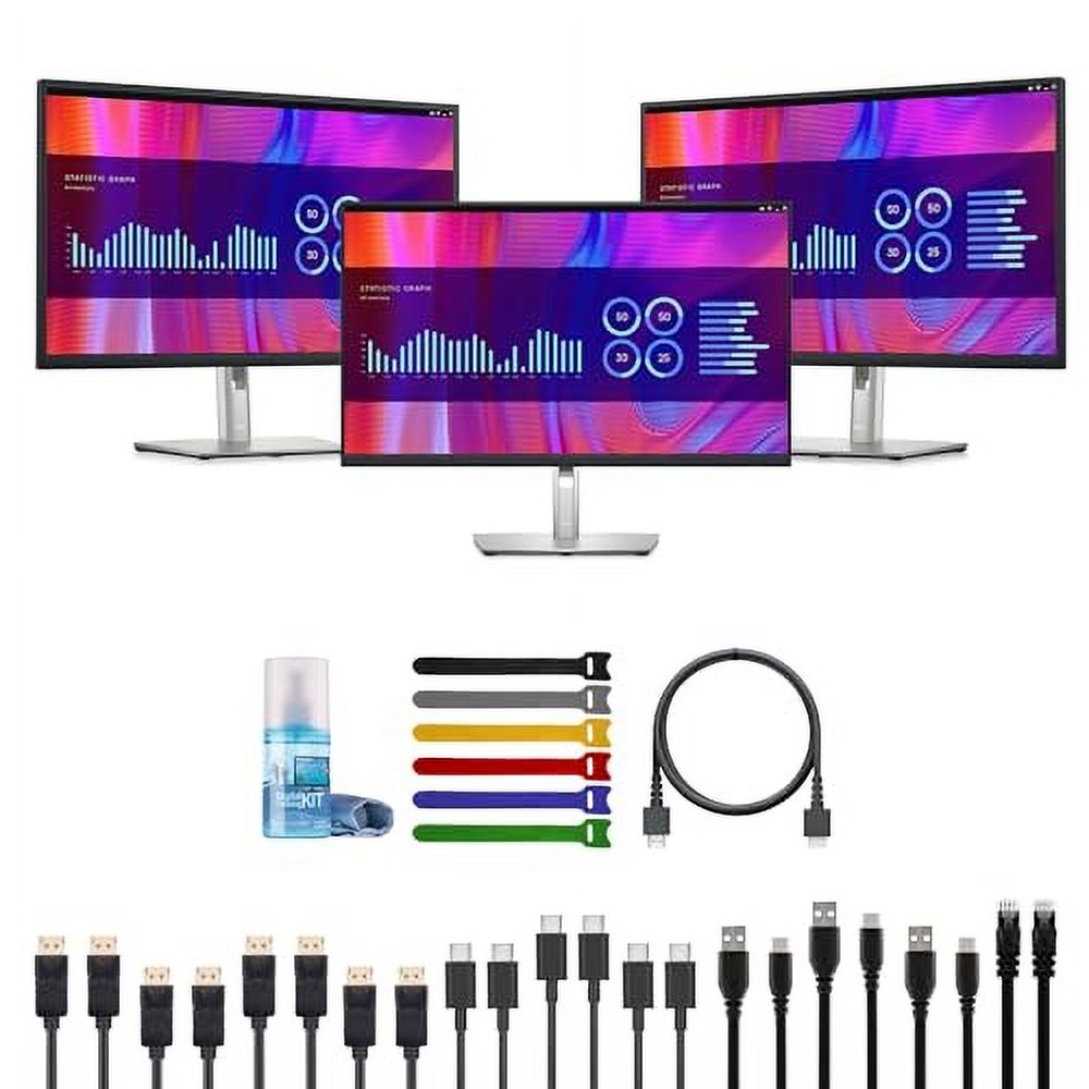 3x Dell P2723DE 27" 1440p USB Type-C Hub Monitor + 6ft Gold Plated ...