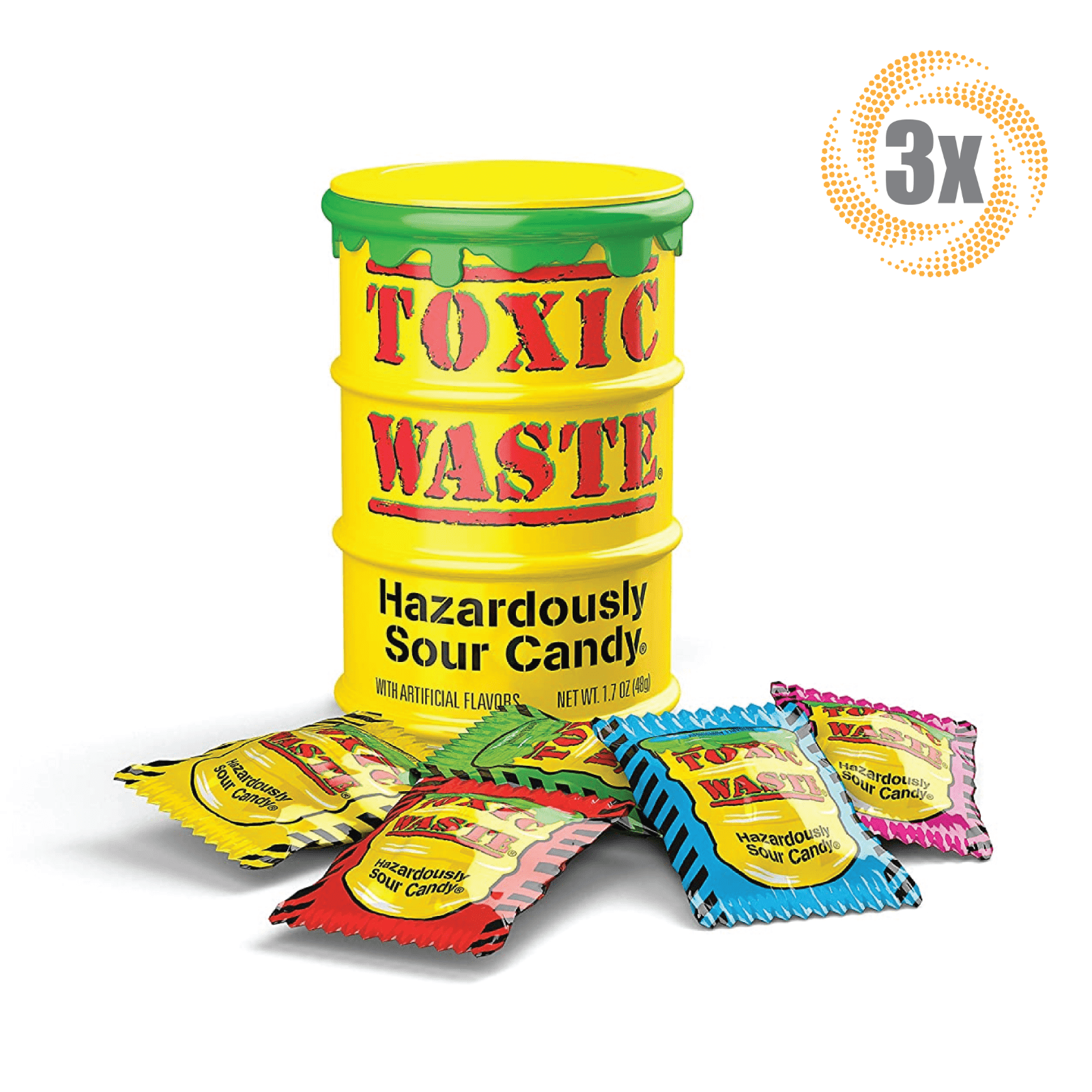 3x Drums Toxic Waste Sour Novelty Candy Collectible Drums Assorted ...