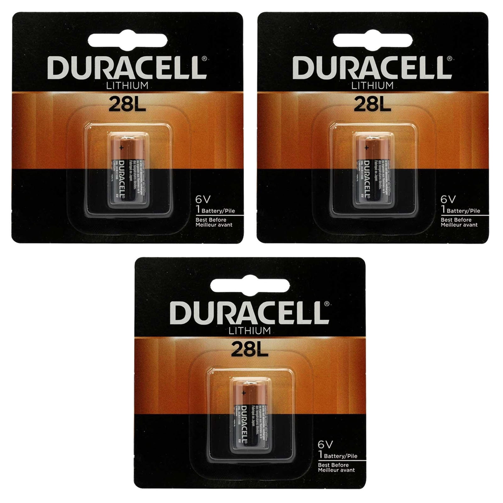 3x Duracell 28L Lithium Battery Compatible with 46V 2CR11108, L544 ...