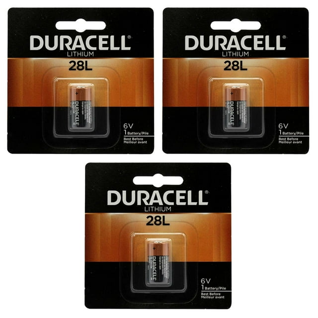 3x Duracell 28L Lithium Battery Compatible with 46V 2CR11108, L544 ...