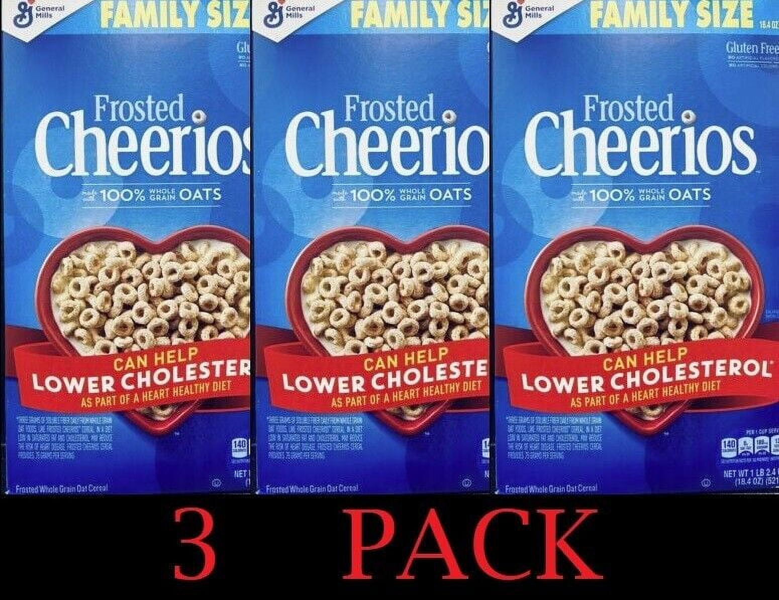 3x FAMILY SIZE FROSTED CHEERIOS Gluten Free Whole Grain Oats Cereal 18. ...
