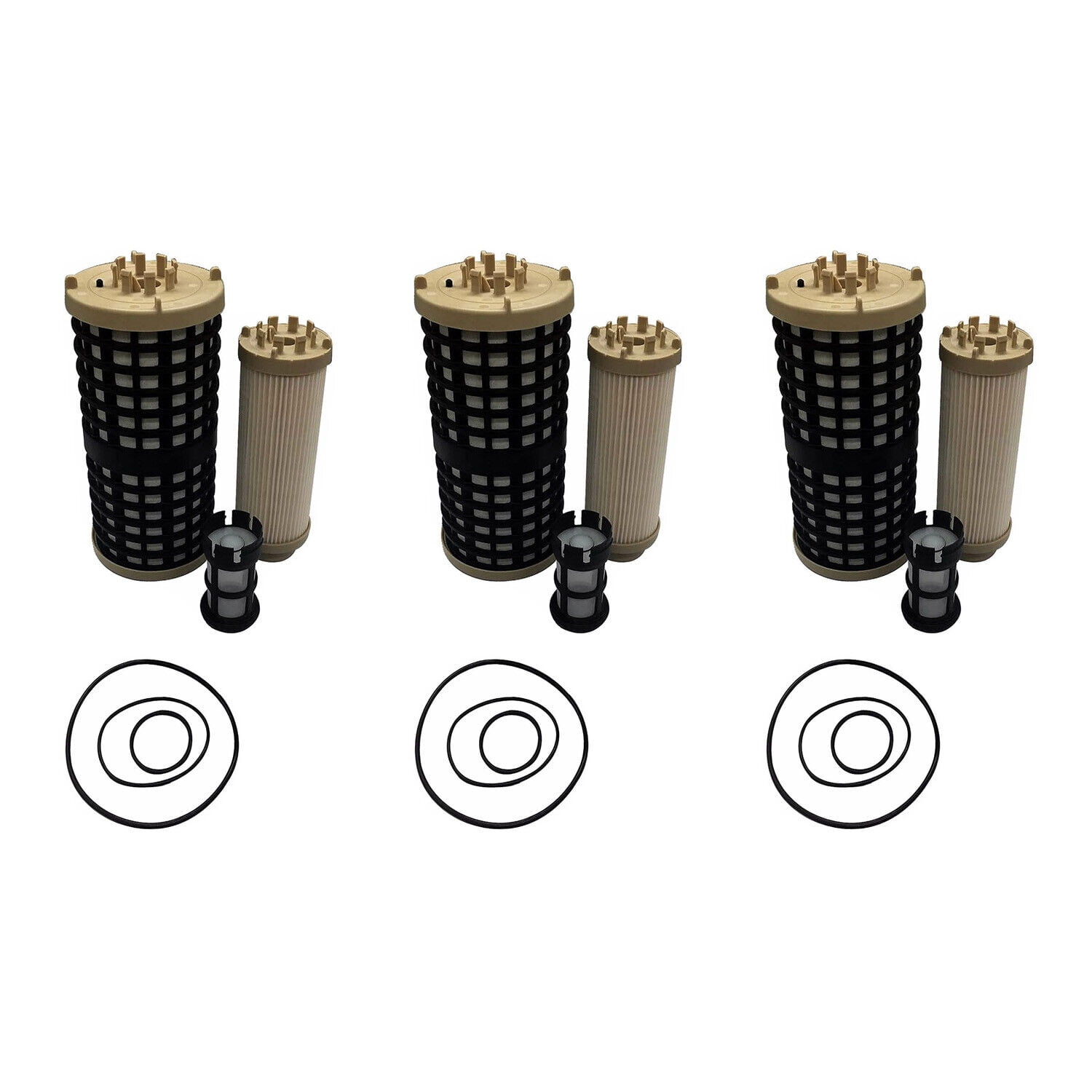3x Fuel Filter Kit For Detroit Diesel DD13 DD15 DD16 Freightliner ...