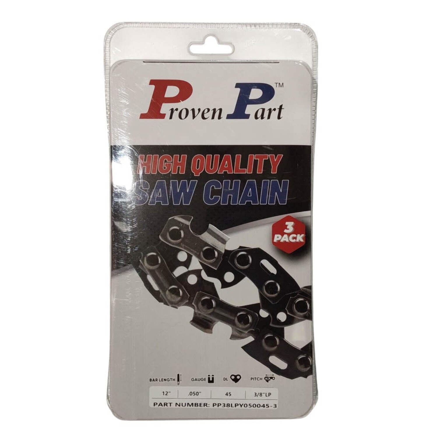 3x Full Chisel Low Profile Chain 3/8 .050 45DL Fits Pioneer P-10, P-12 ...