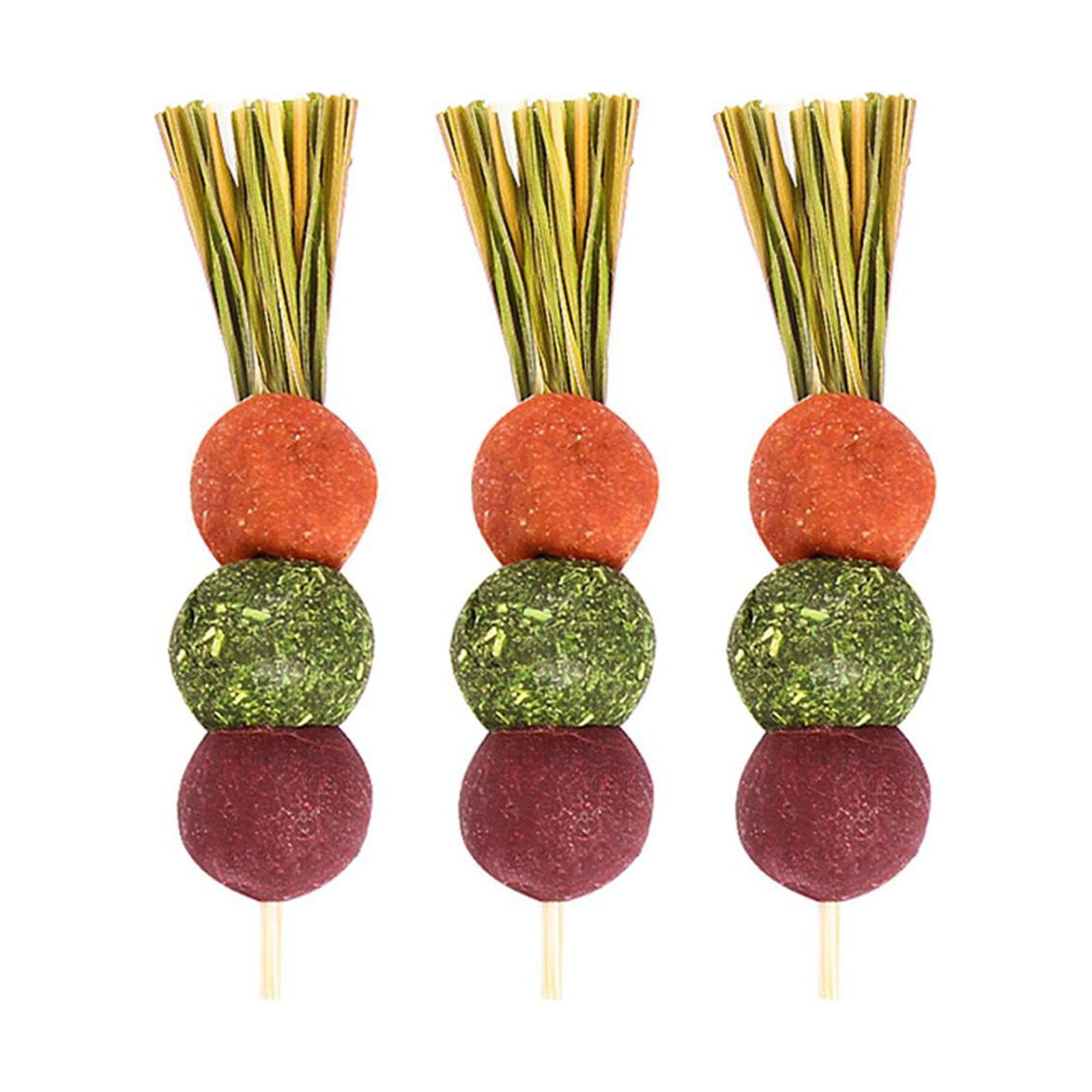 3x Hamster Molar Toys Molar Toys Natural Material Chewing Grass Cake ...