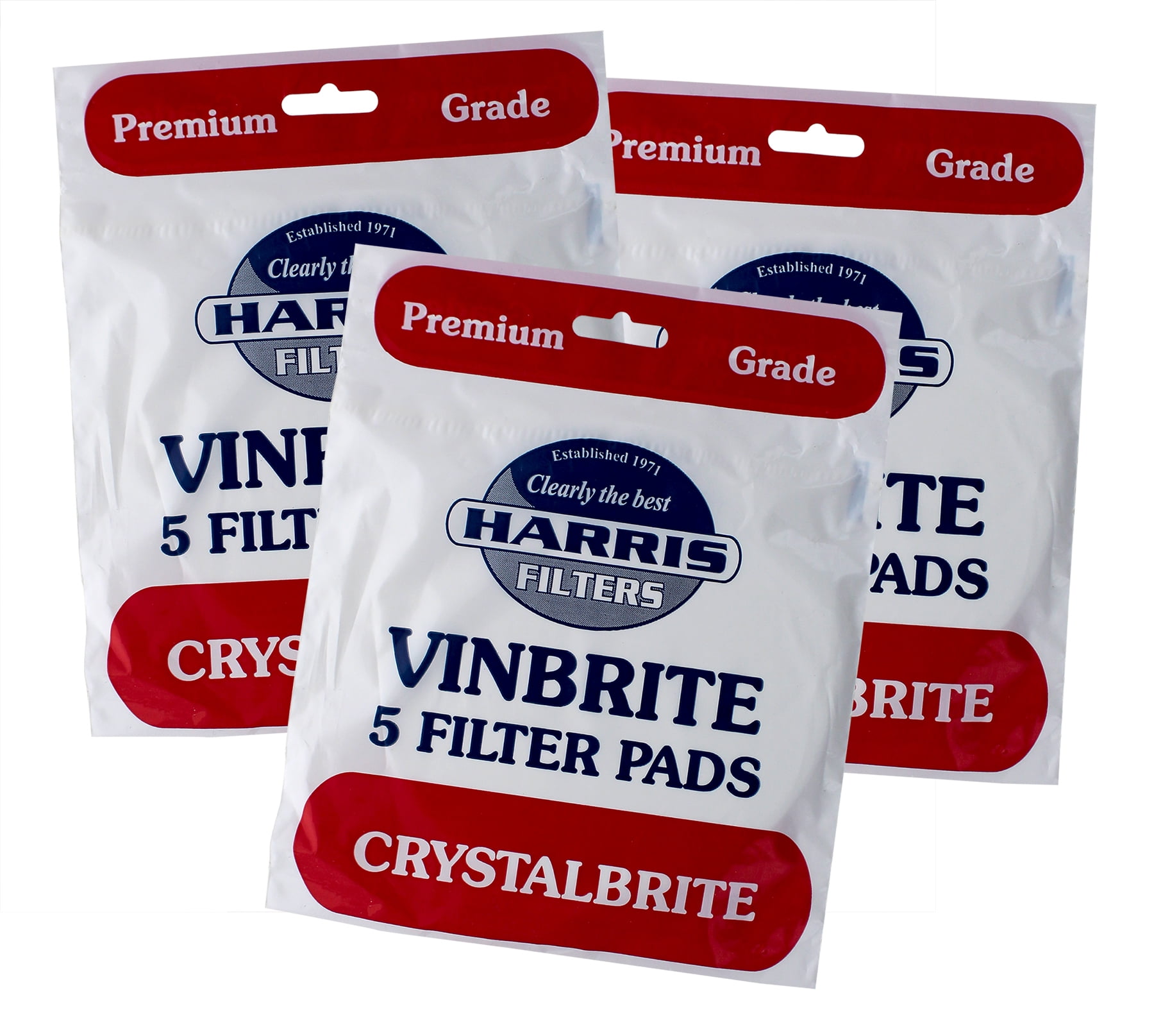 3x Harris Crystalbrite Filter Pads 5-pk Use with Harris Vinbrite MK3 ...