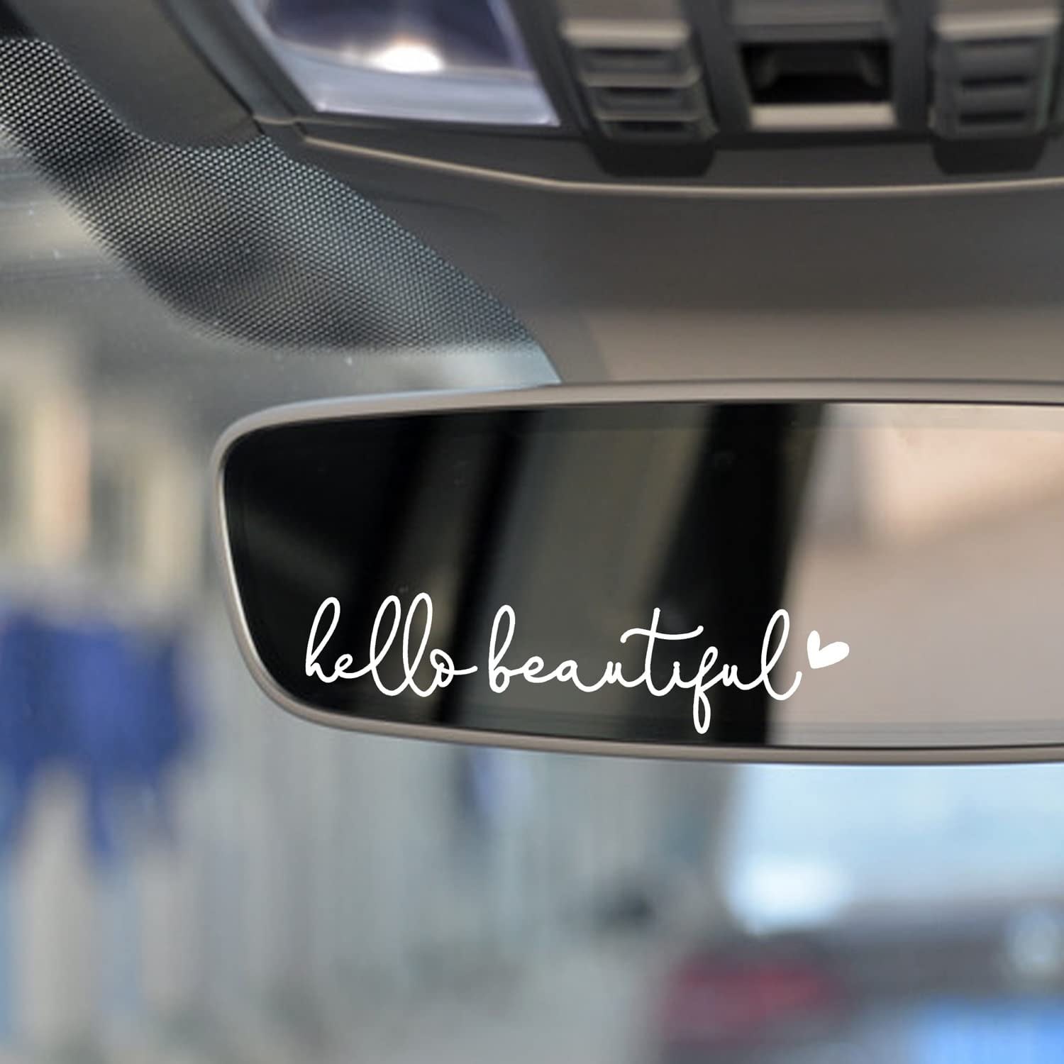 3x Hello Beautiful Rearview Mirror Decal, Vanity Mirror Stickers, Rear View Mirror Vinyl Decal ...