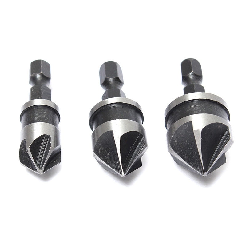 3x Hex Countersink Bore Boring Set for Wood Metal Quick Change Drill ...