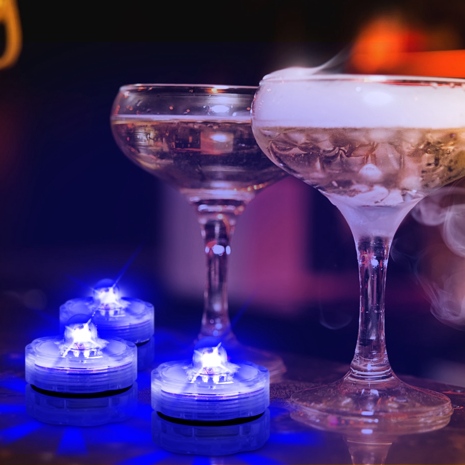 3x LED Waterproof Submersible Tealights Flameless Tealight Battery ...