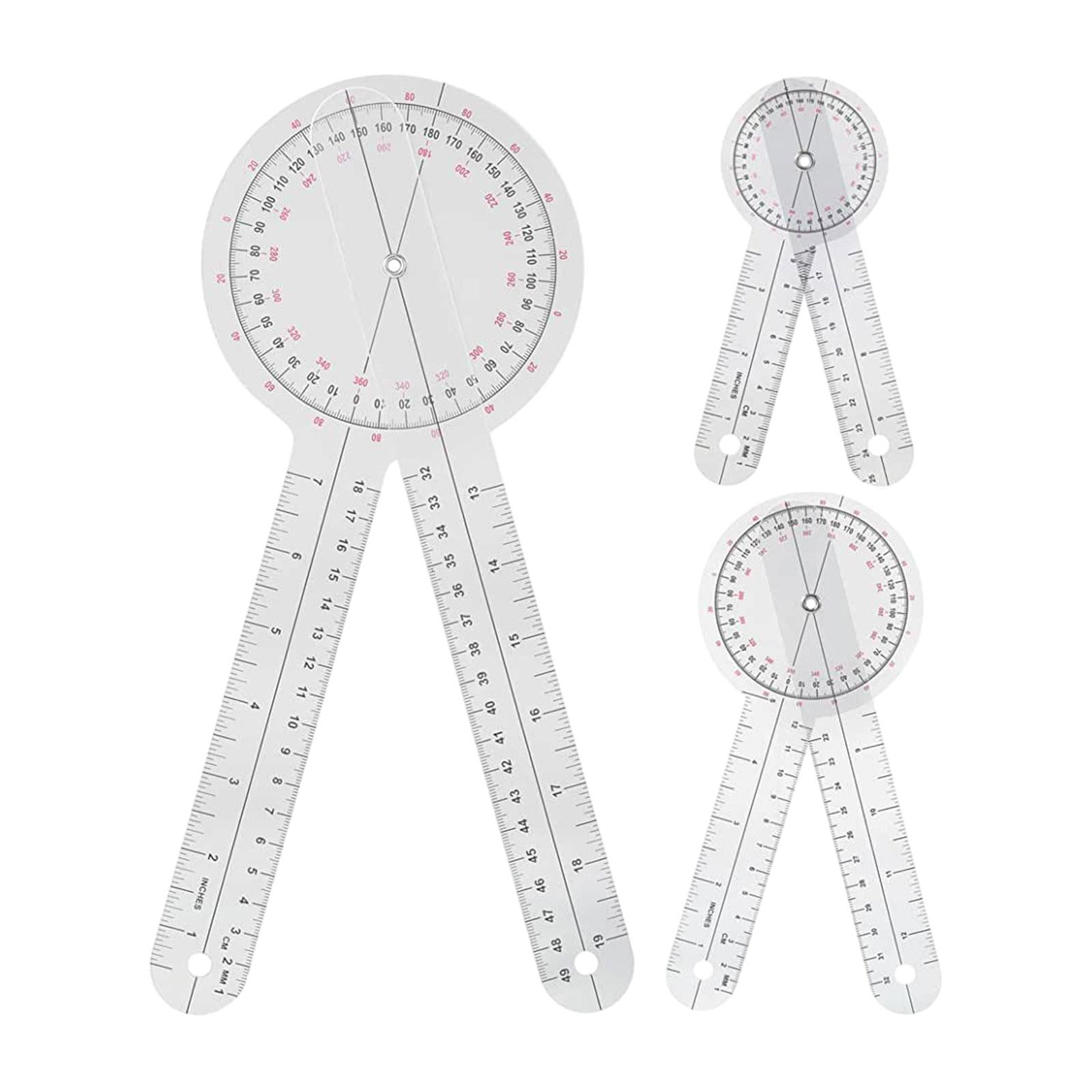 3x Medical Spinal Angle Ruler Protractor Angle Finders Set Transparent ...