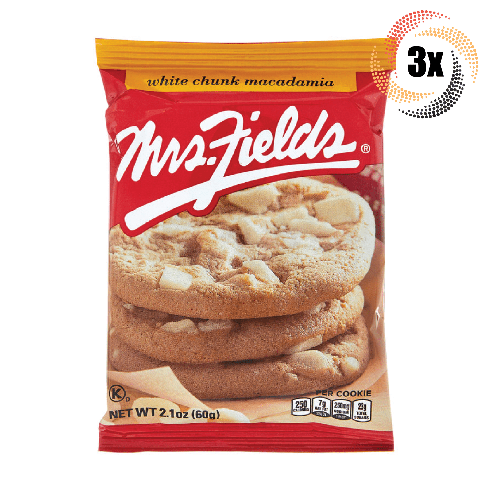 3x Mrs Fields White Chocolate Chunk Macadamia Cookies | 2.1oz | Fast ...