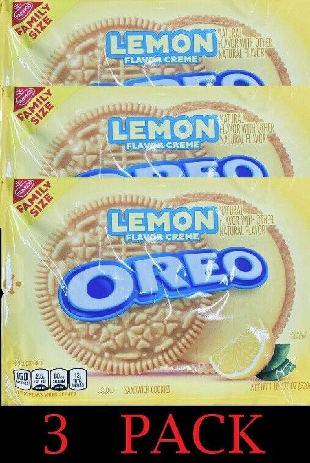 3x NABISCO GOLDEN OREO Lemon Creme FAMILY SIZE Sandwich Cookies 1 lb 2 ...