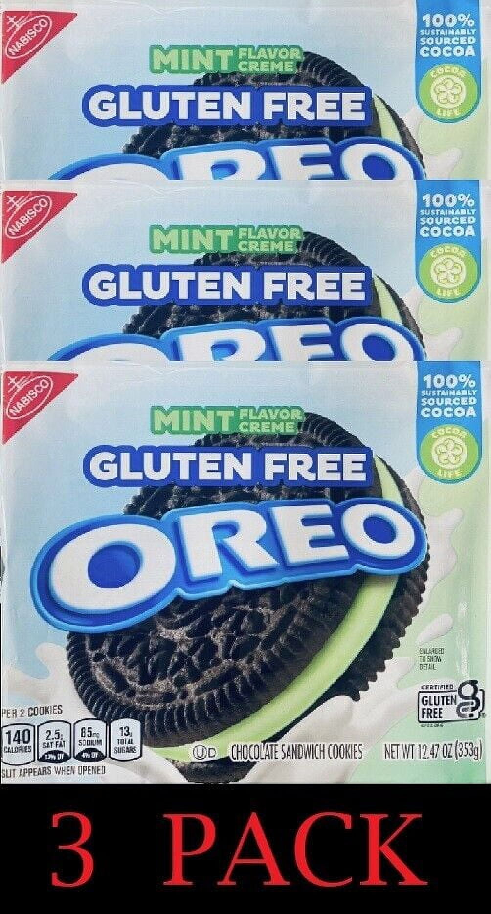 3x NABISCO OREO GLUTEN FREE MINT Chocolate Sandwich Cookies 12.47 oz ...