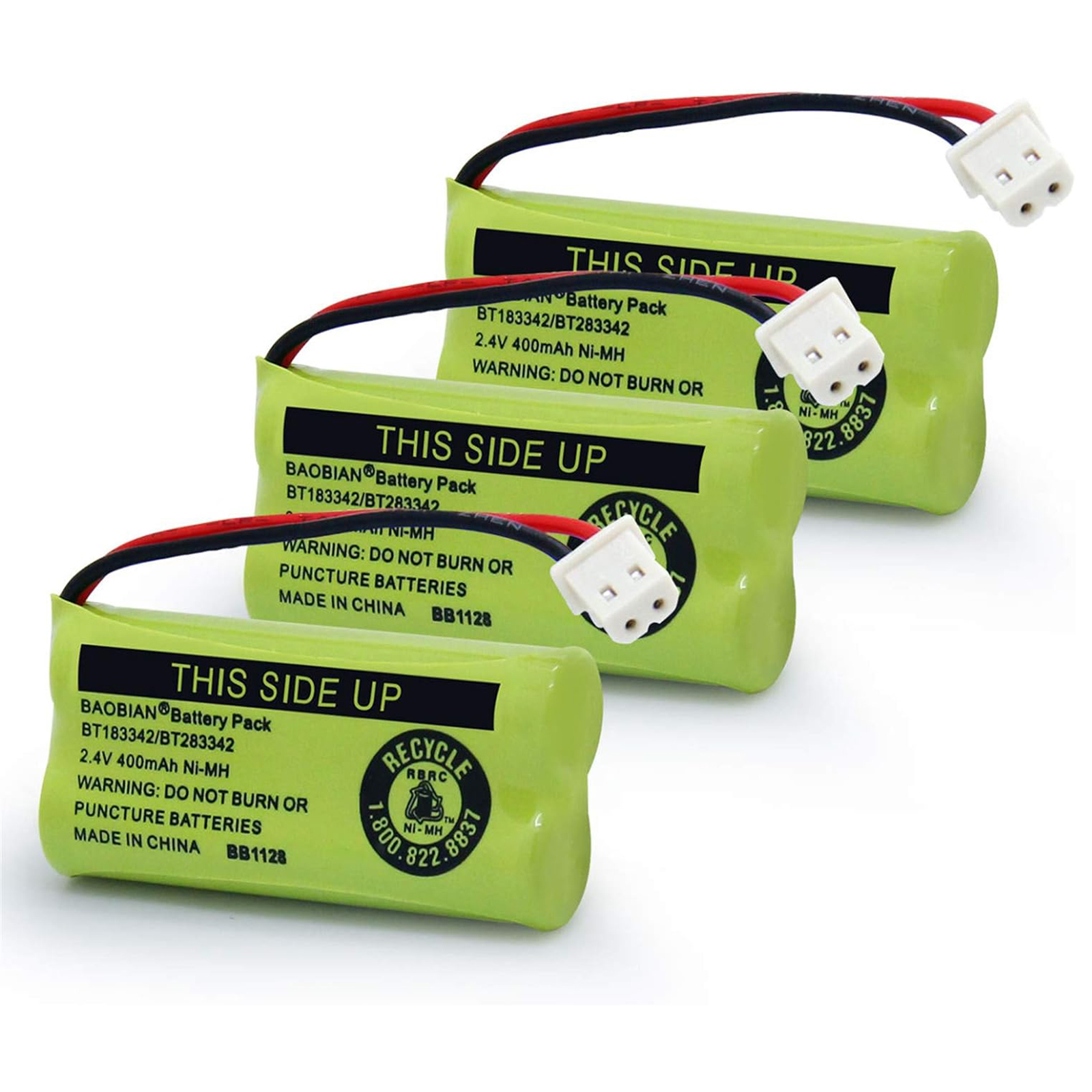 BAOBIAN BT183342/BT283342 2.4V 400mAh Ni-Mh Cordless Phone Battery ...