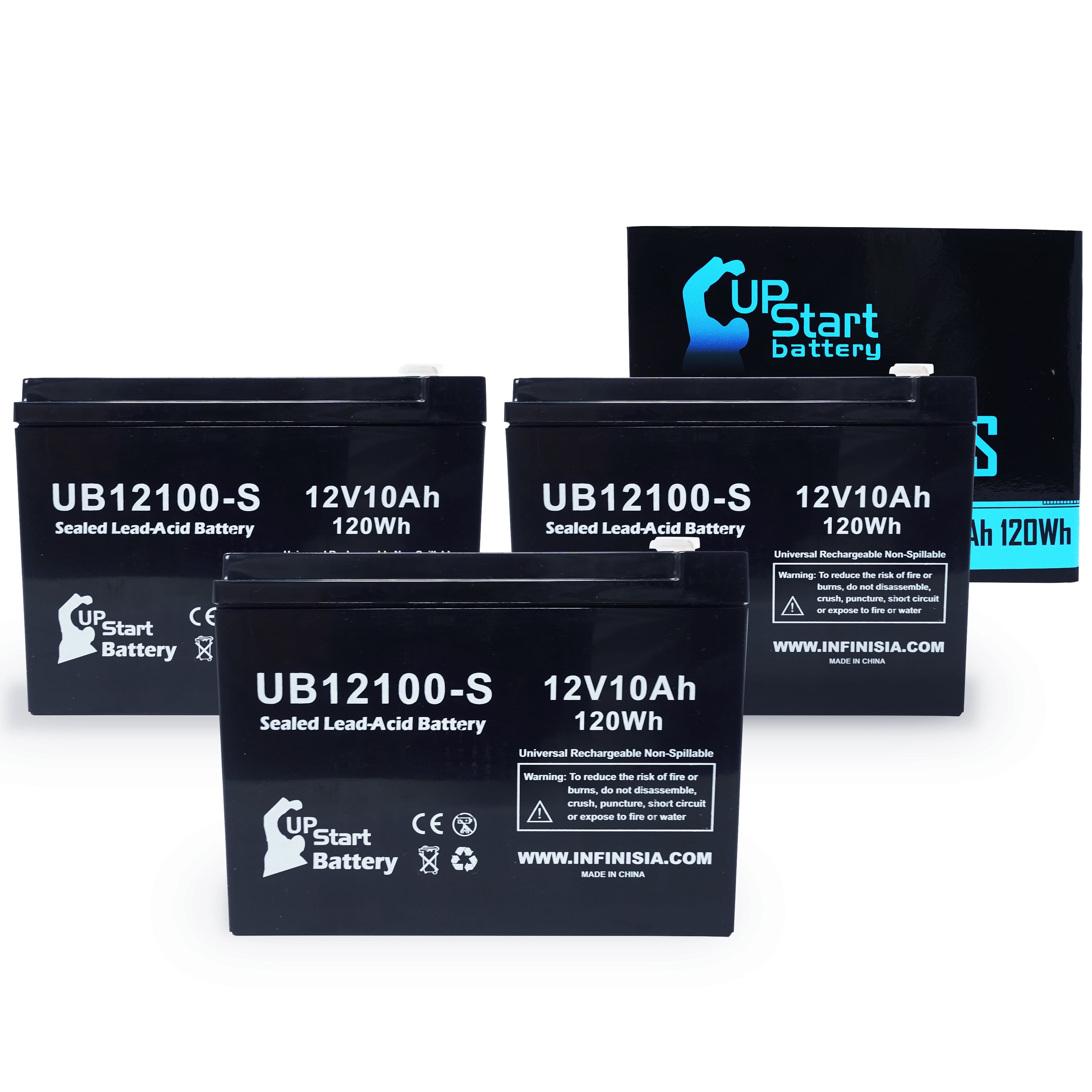 3x Pack - B & B Battery BP10-12 Battery Replacement - UB12100-S ...