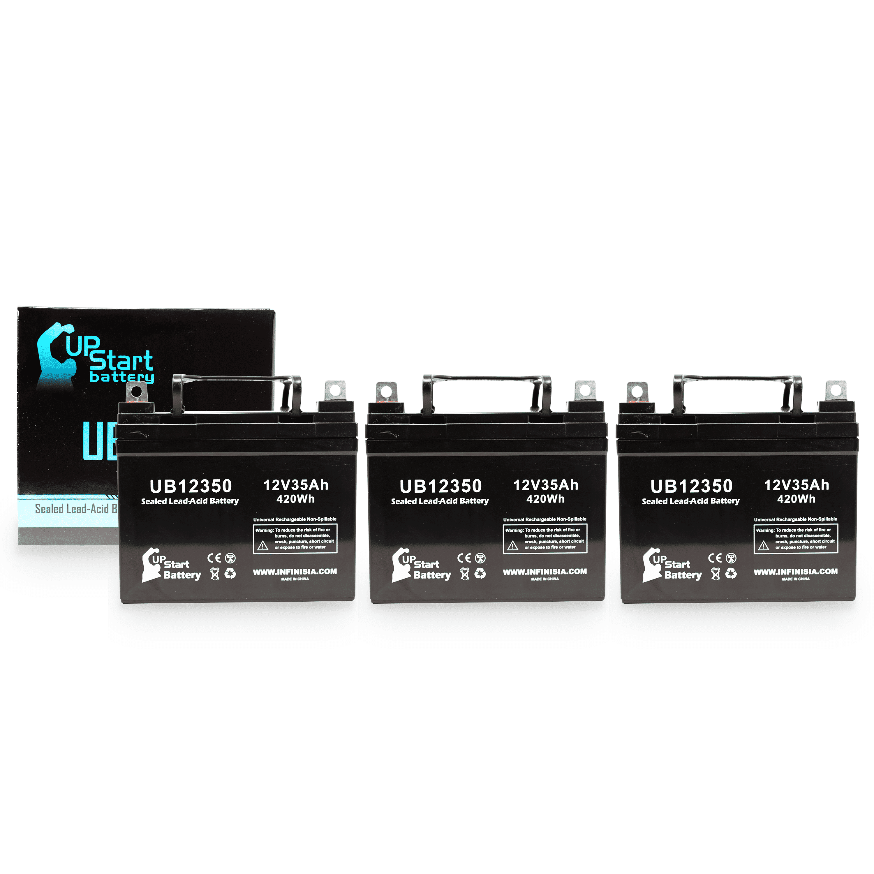 3x Pack - Compatible Bruno Super Cub 44 Battery - Replacement UB12350 ...