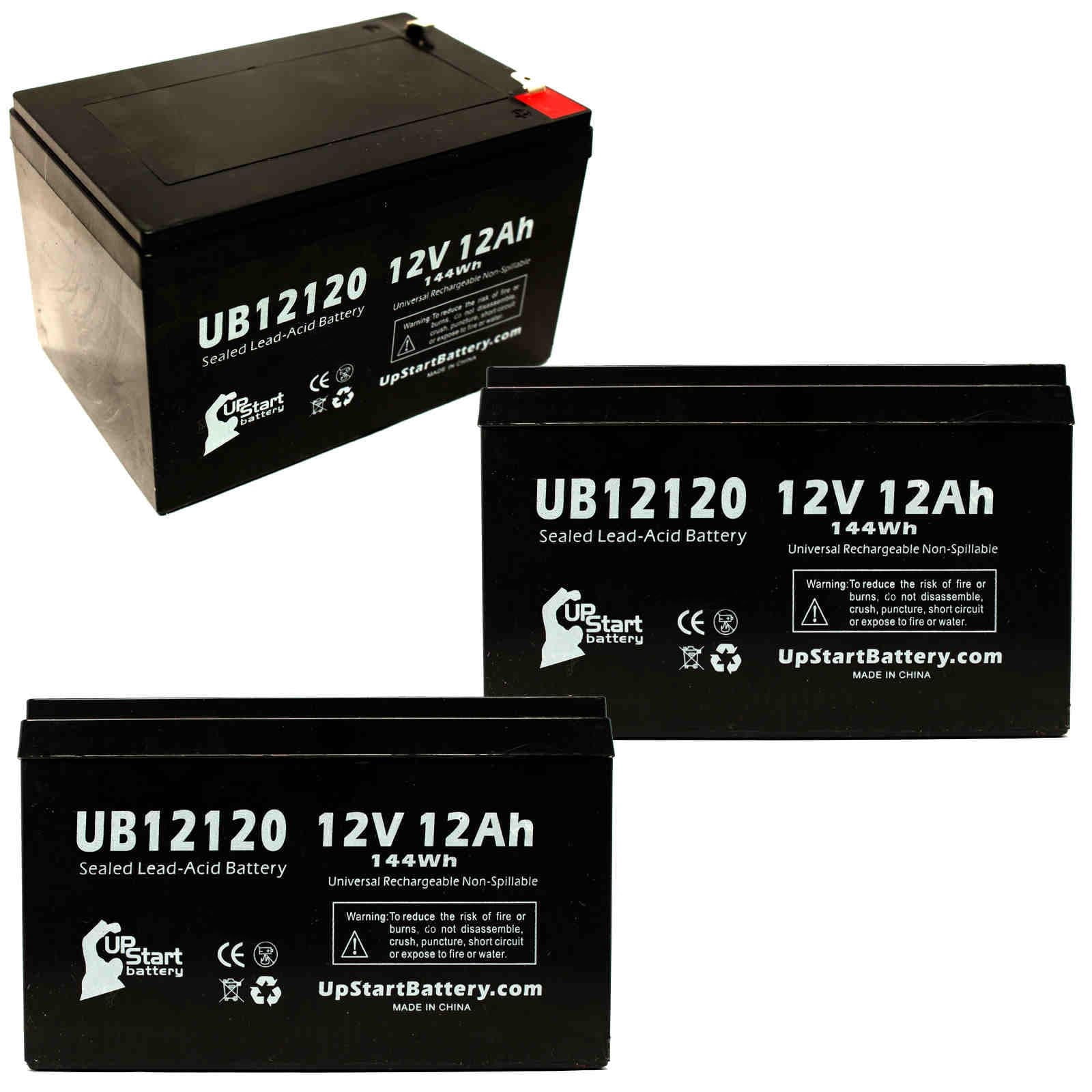 3x Pack - Compatible Currie XTR Transport Battery - Replacement UB12120 ...