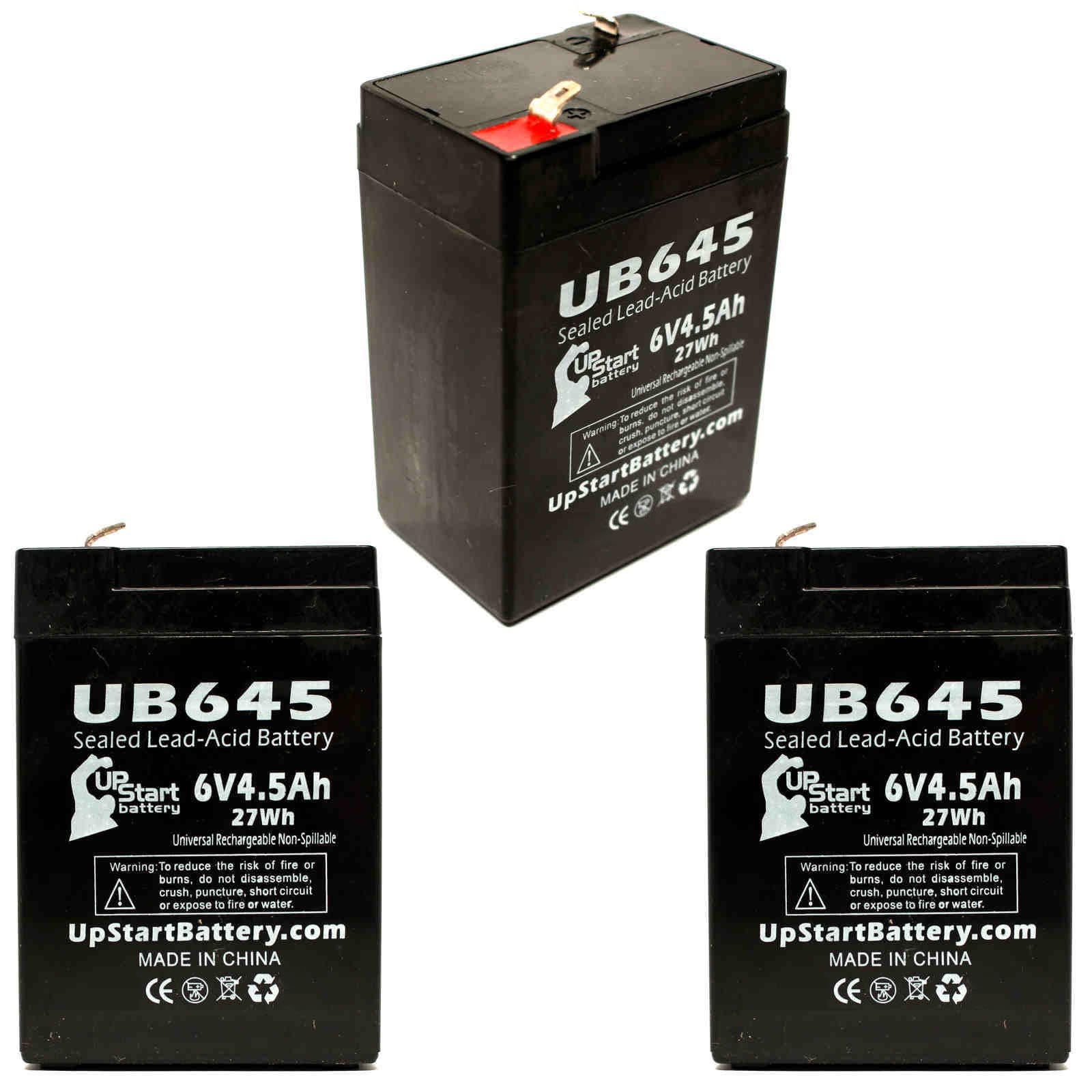 3x Pack - Compatible Edwards 1662 Battery - Replacement UB645 Universal ...