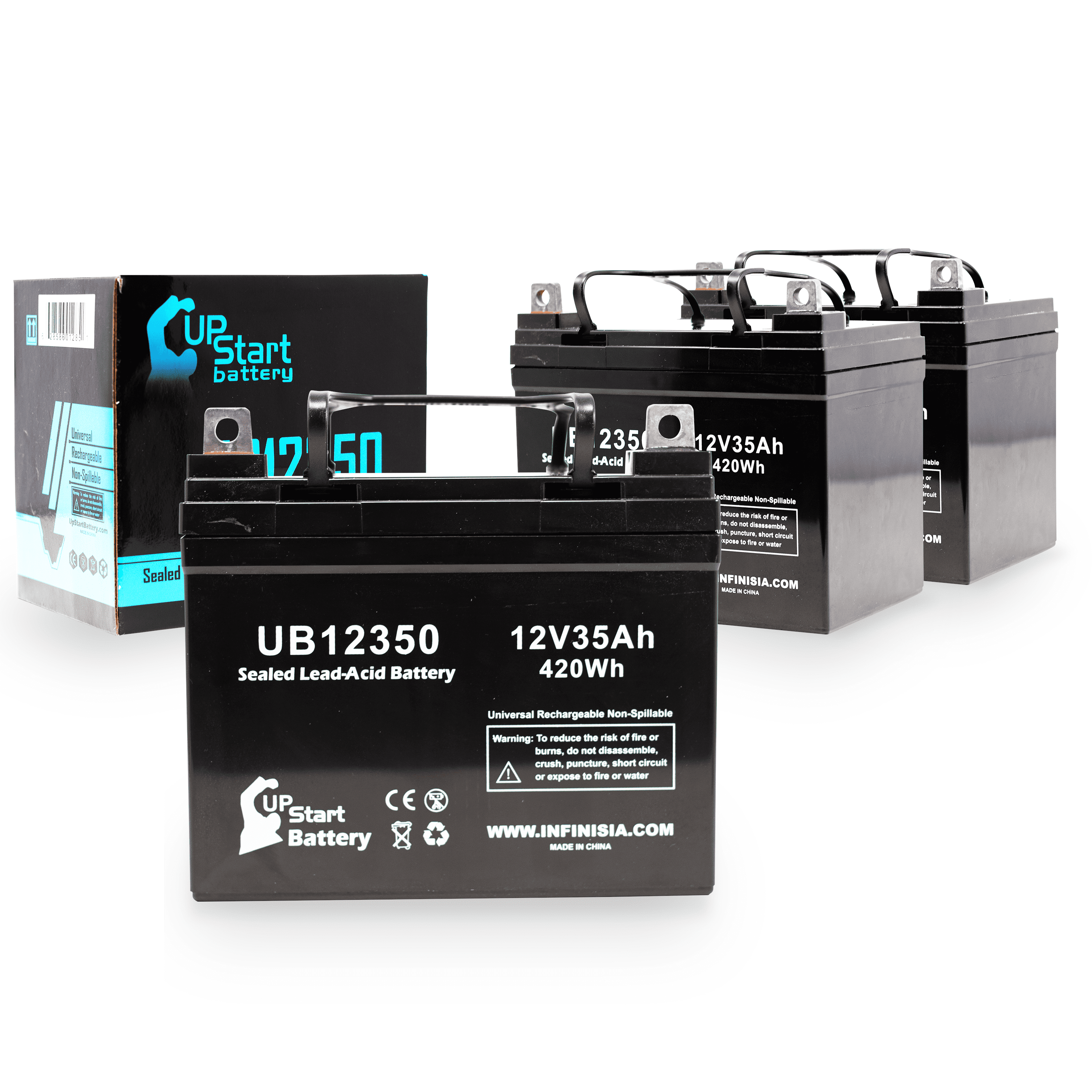 3x Pack - Compatible Invacare JAGUAR Battery - Replacement UB12350 ...