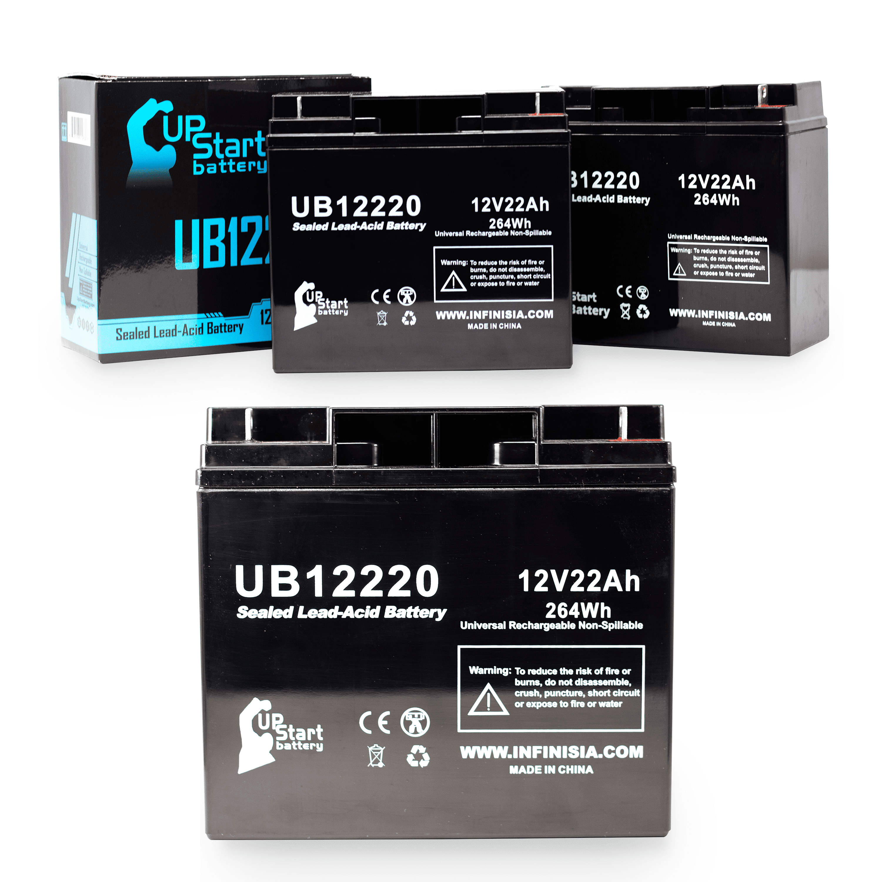 3x Pack - Compatible LIGHT ALARMS 8700018 Battery - Replacement UB12220 ...