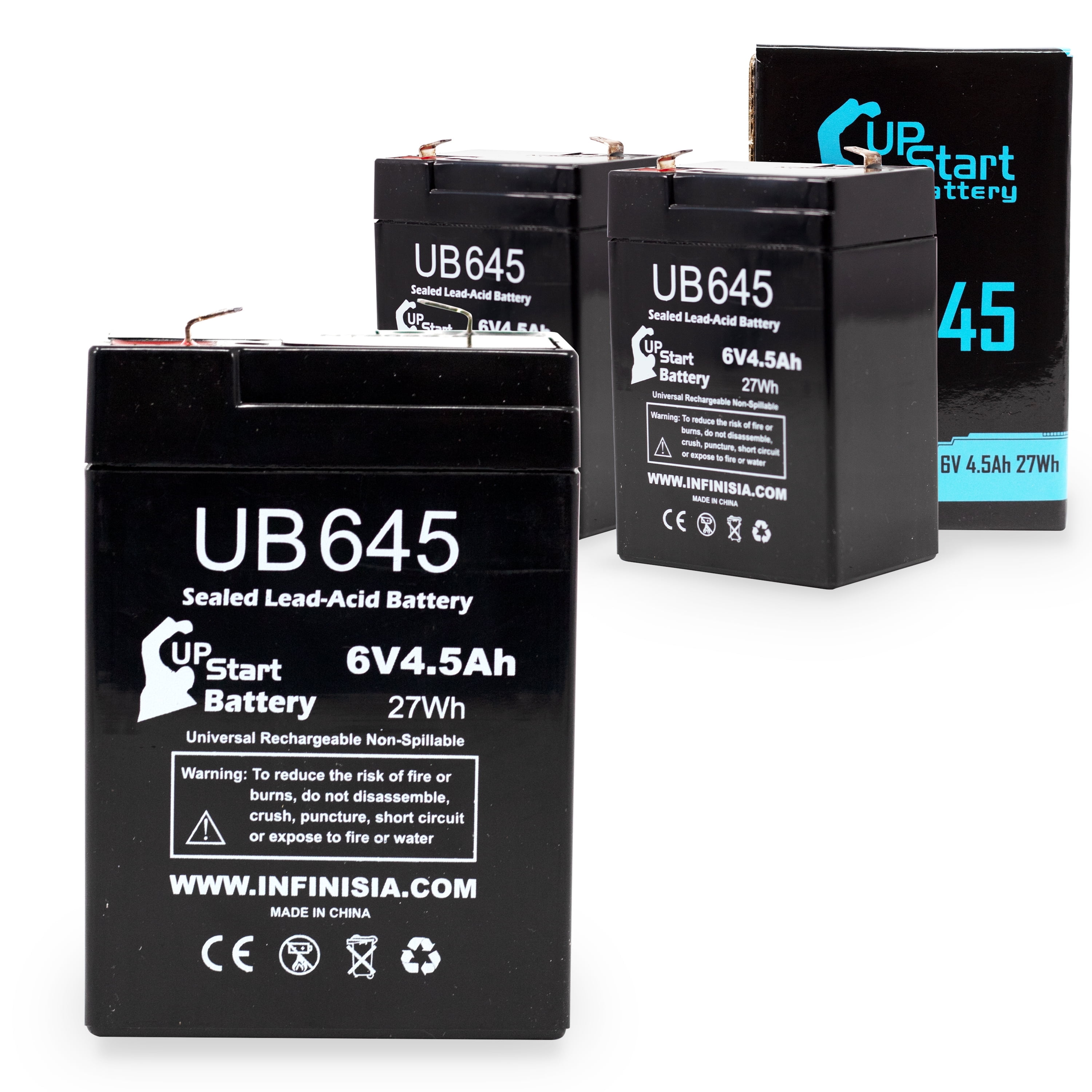3x Pack - Compatible Light Alarms 8600016 Battery - Replacement UB645 ...