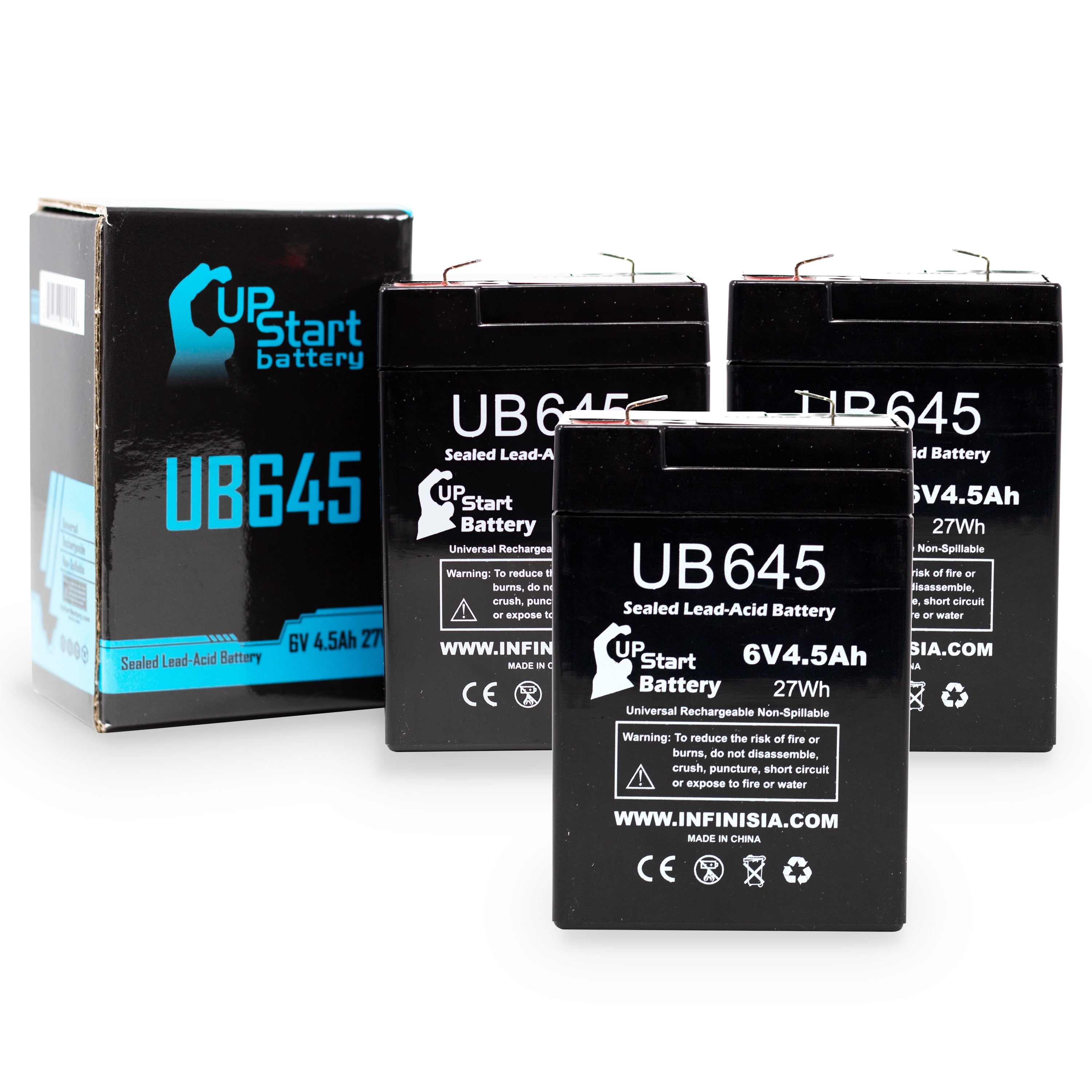 3x Pack - Compatible Light Alarms DS3 Battery - Replacement UB645 ...
