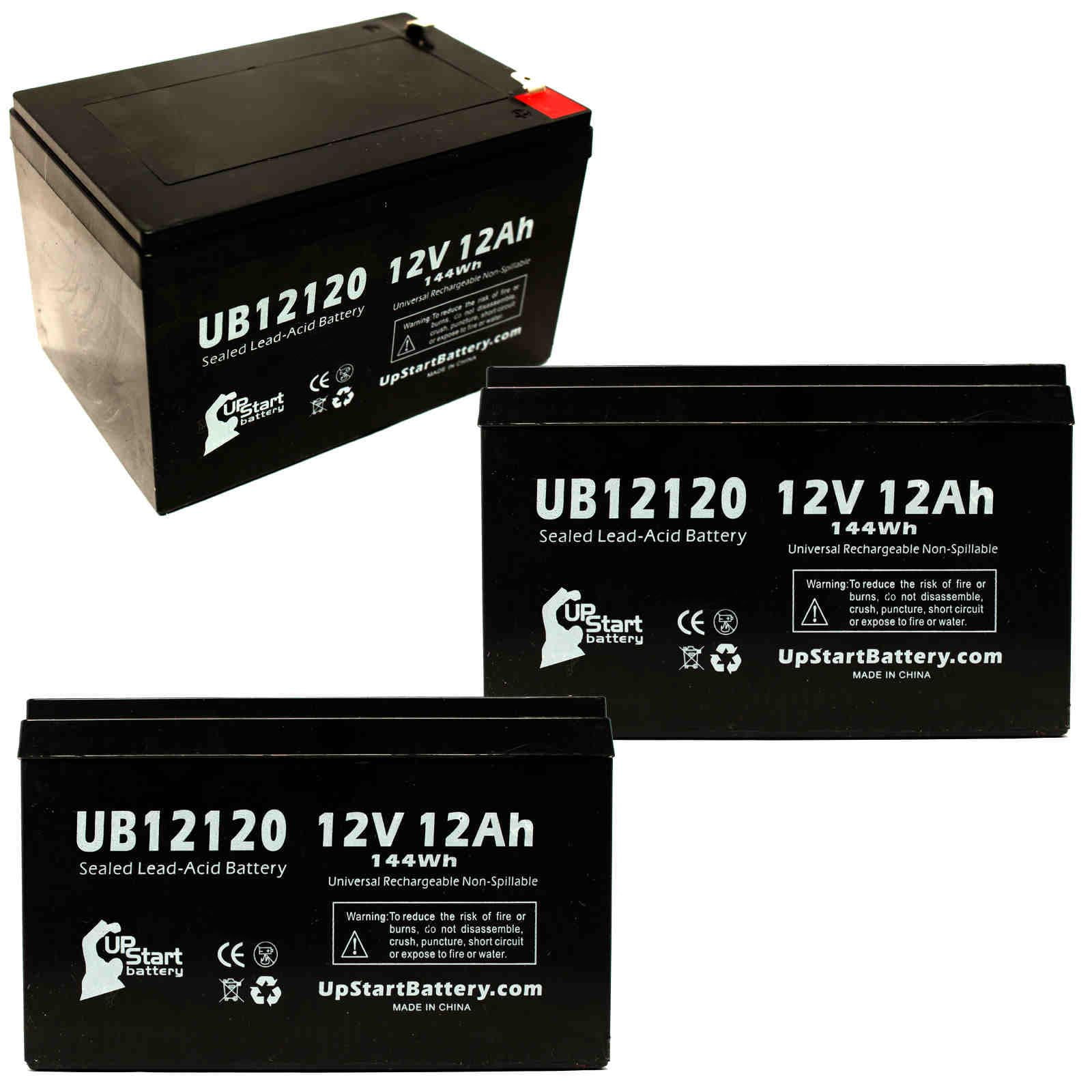 3x Pack - Compatible Minuteman EBP2 Battery - Replacement UB12120 ...