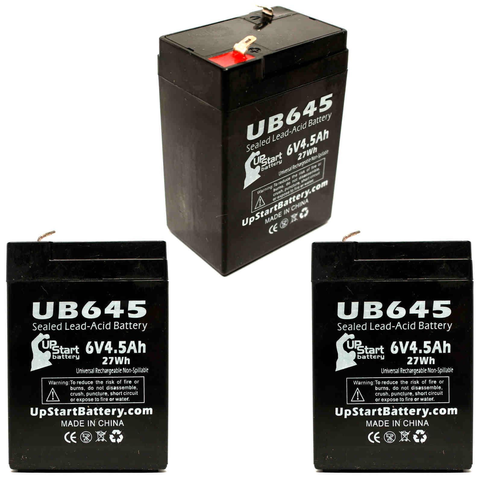 3x Pack - Compatible Optronics A5006 Battery - Replacement UB645 Universal Sealed Lead Acid ...