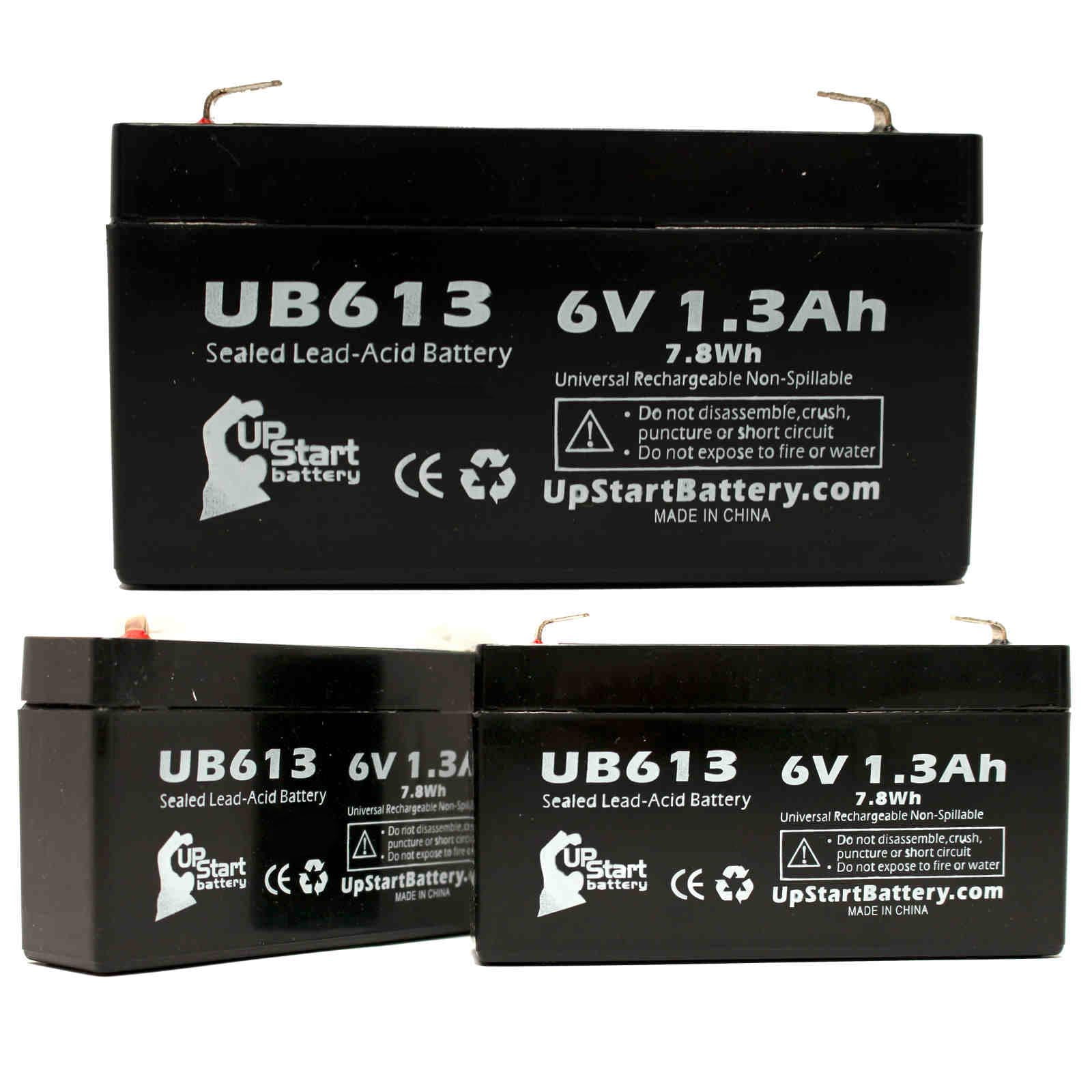3x Pack - Compatible TOYO 3FM1.3 Battery - Replacement UB613 Universal Sealed Lead Acid Battery ...