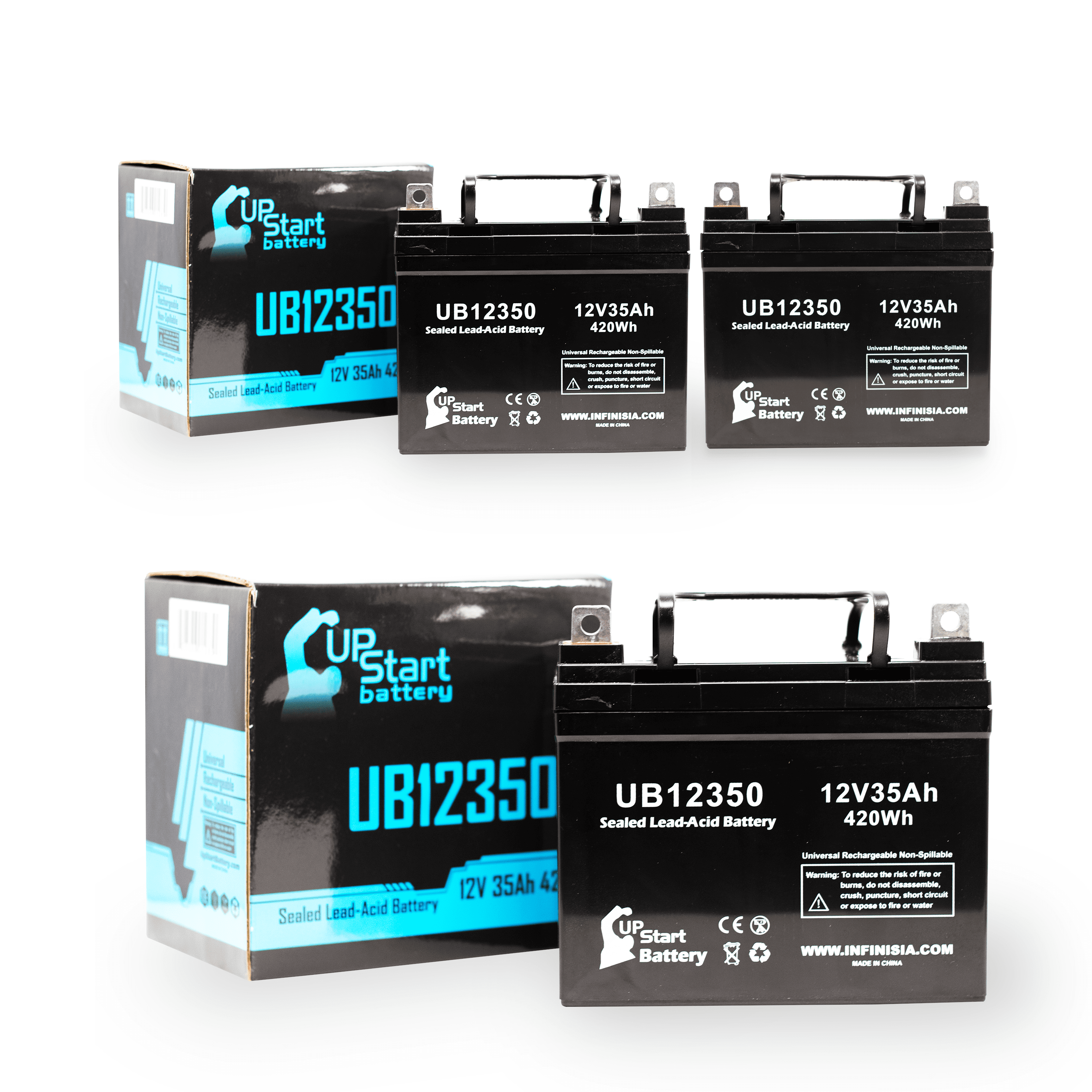 3x Pack - Drive Medical Sunfire Plus GT. Battery Replacement - UB12350 ...