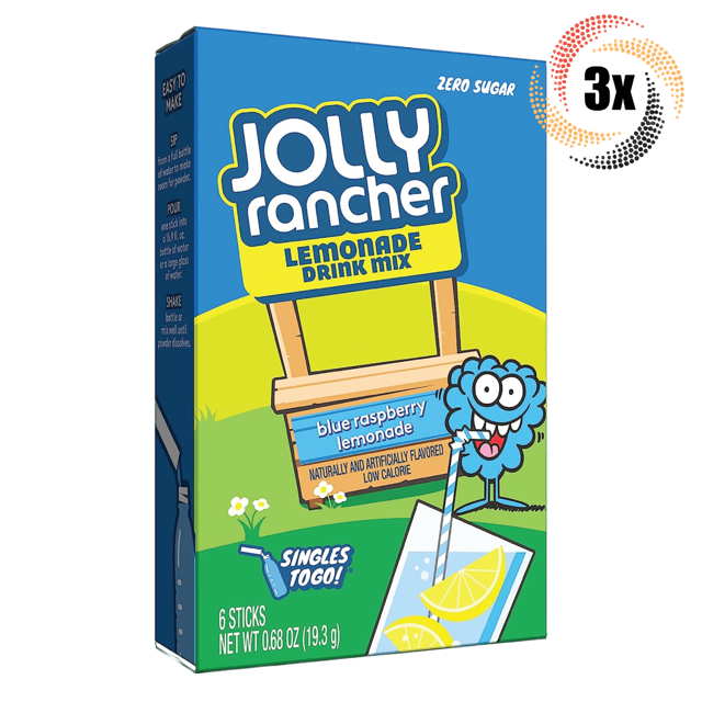 3x Packs Jolly Rancher Blue Raspberry Lemonade Drink Mix | 6 Sticks ...