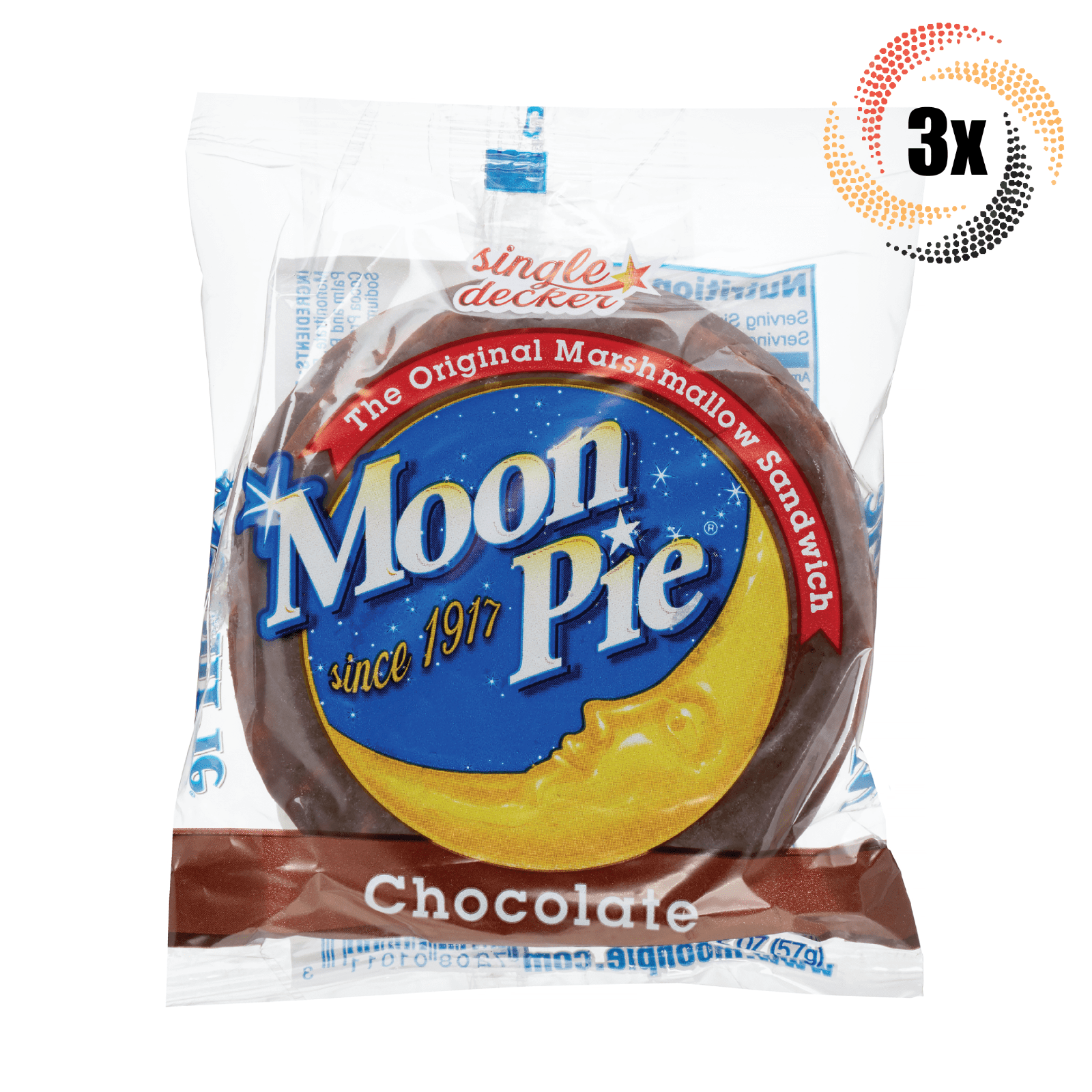 3x Pies Moon Pie Single Decker Chocolate Original Marshmallow ...