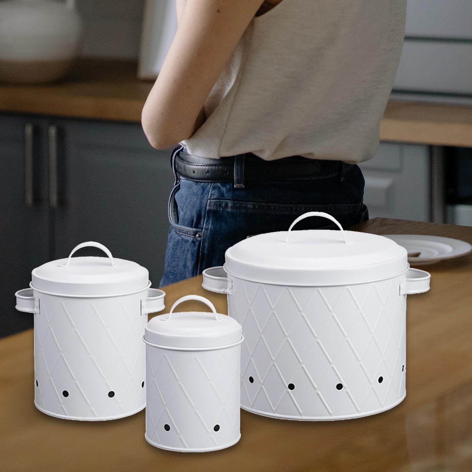 3x Potato Storage for Pantry, Potato Onion Garlic Set, Pots Dried Food ...