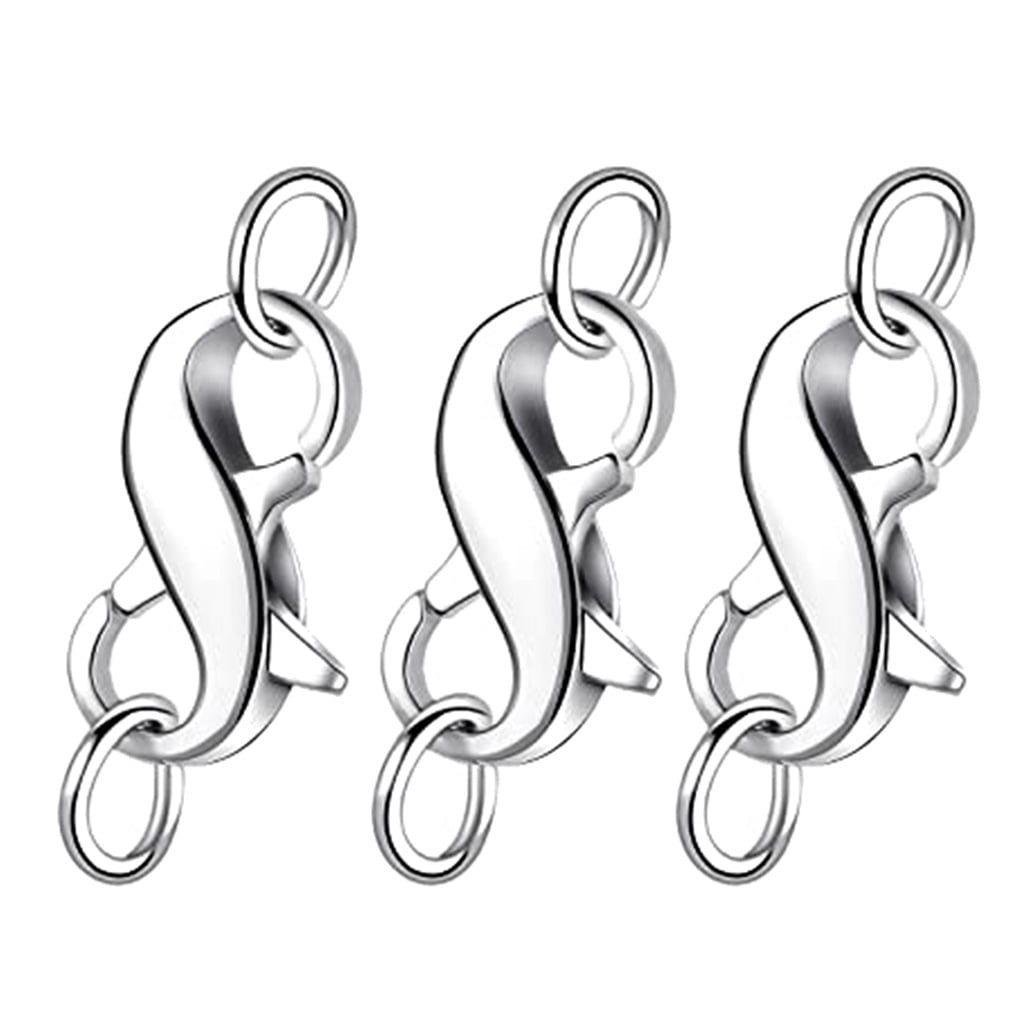 3x Practical Double Opening Lobster Claw Clasps Lock Necklace Connector ...