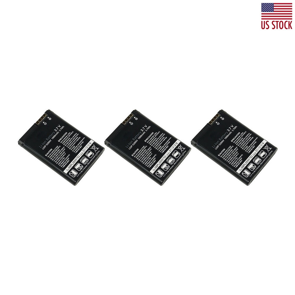 3x Replacement For LG LGIP-520NV Mobile Phone Battery (1000mAh, 3.7V ...
