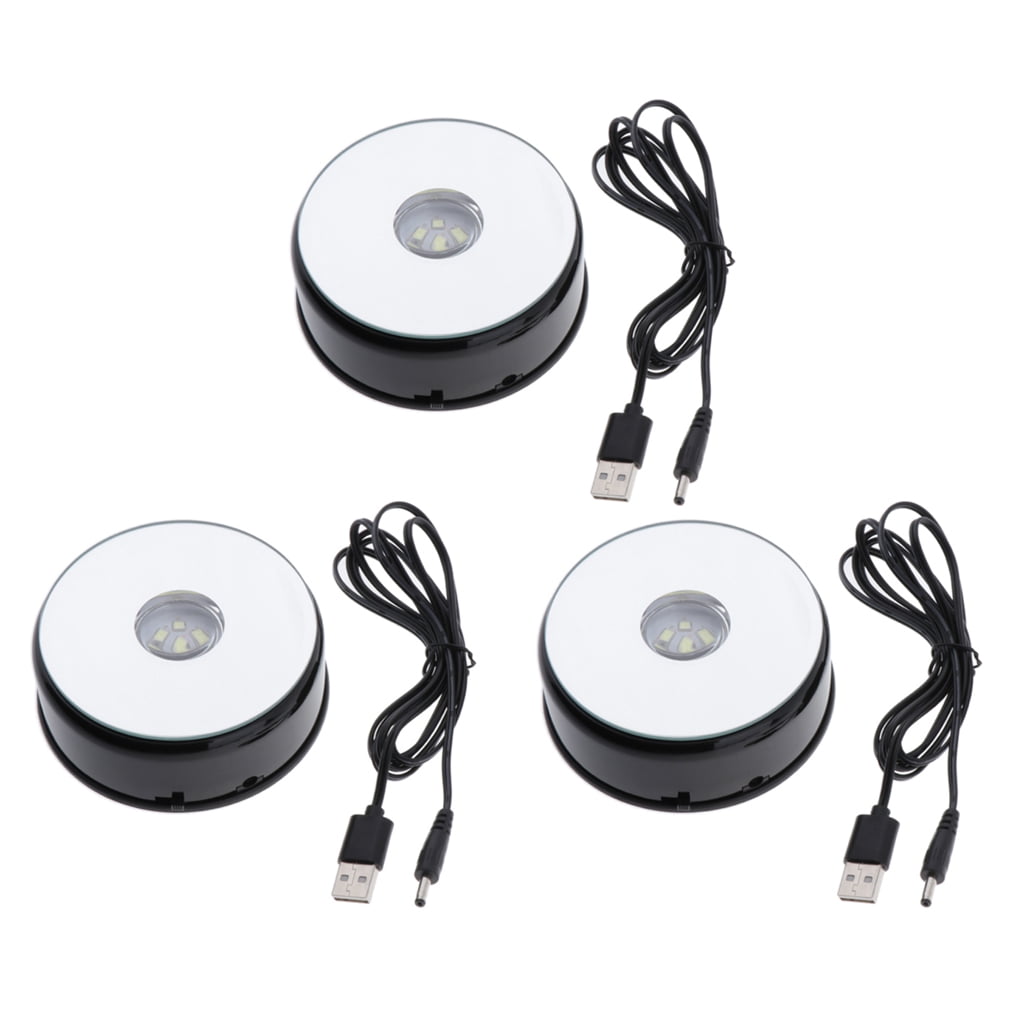 3x Rotary ABS Display Stands With LED Lights For Stores Retailer Show ...