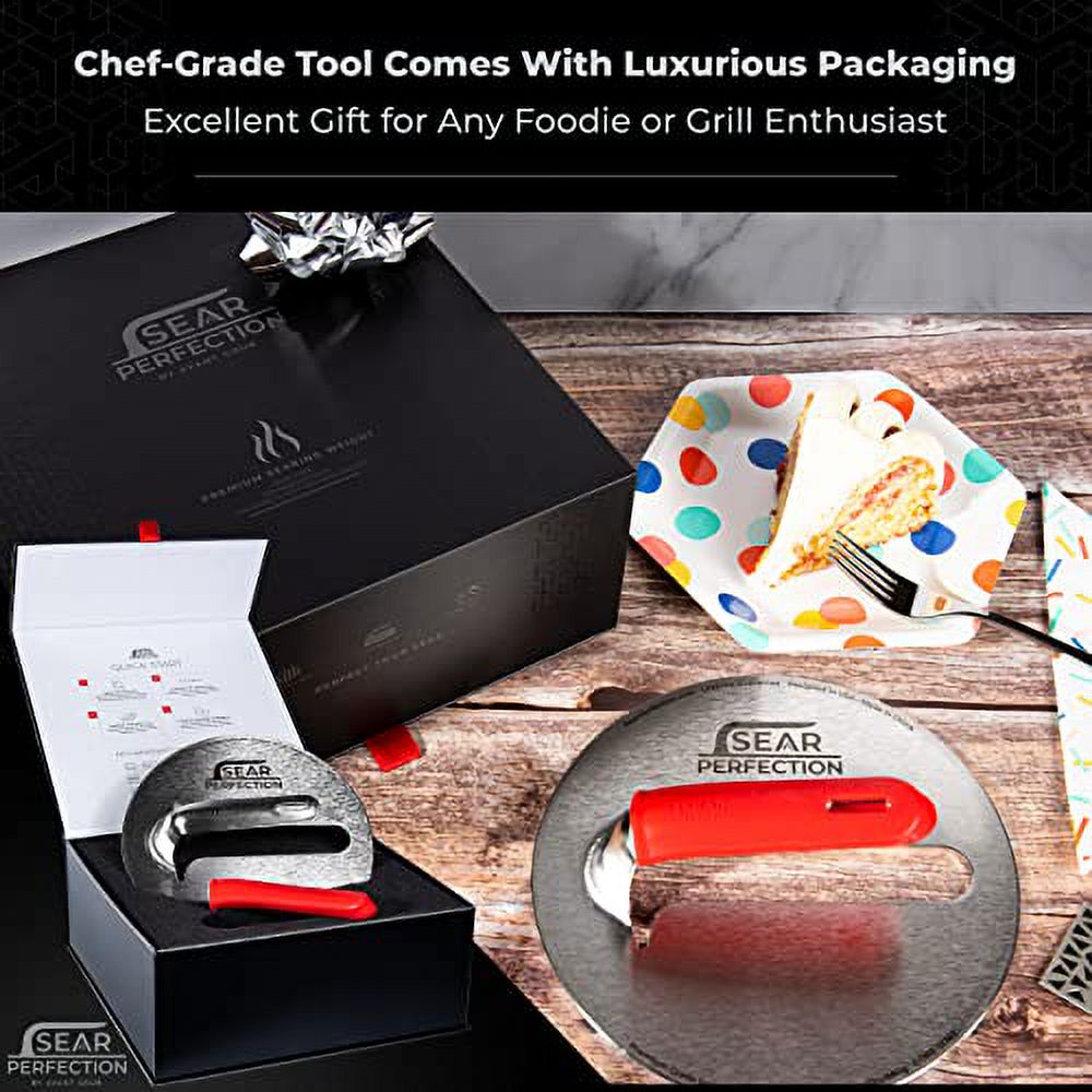 3x Sear Perfection Stackable Steak Weight (4.5lb Total). Chef-Grade ...