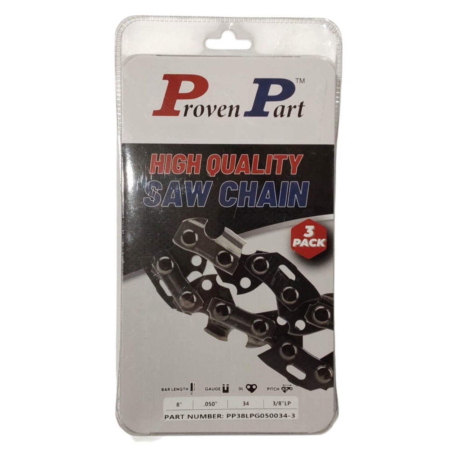 3-Pack of chainsaw Chain 38LP Pitch 050 Gauge 34 DL Fits Oregon ...