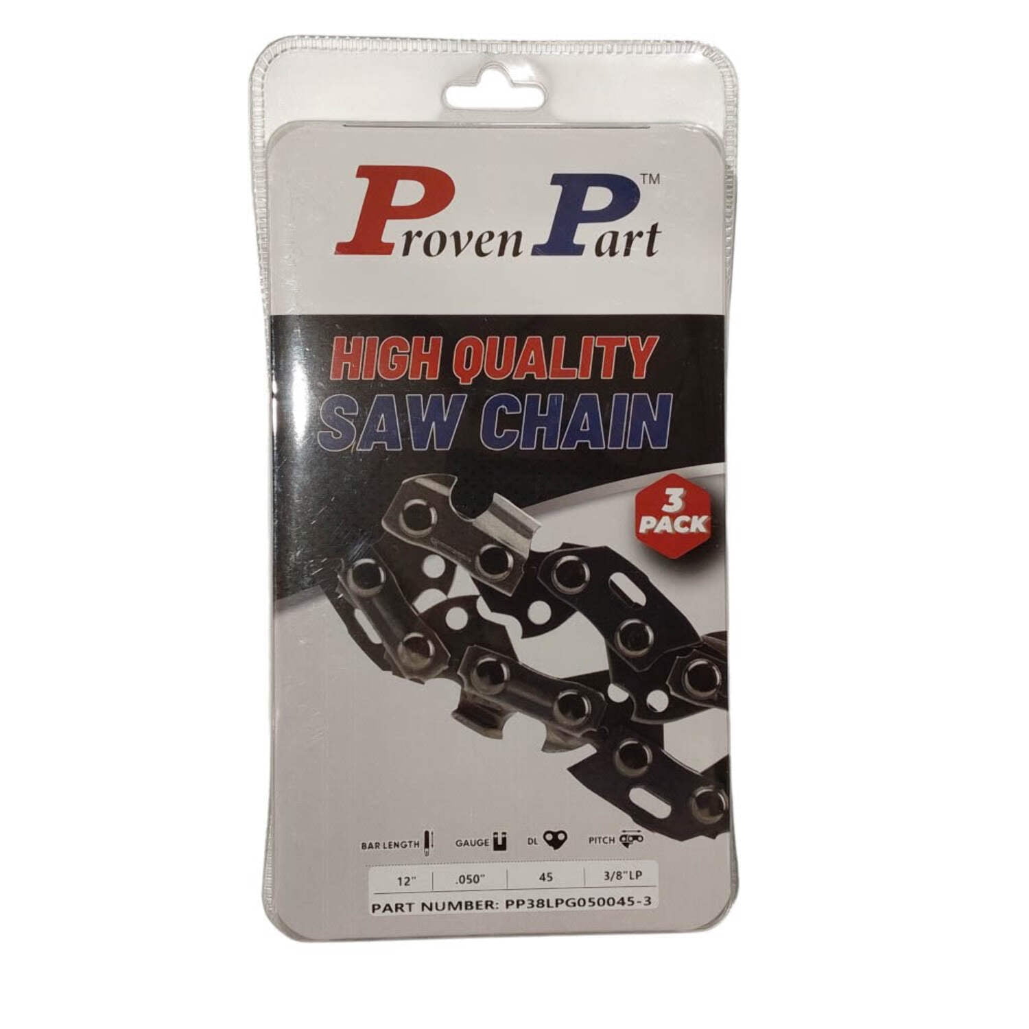 3x Semi Chisel Low Profile Chain 3/8 .050 45DL Fits Sun Joe SWJ698E SWJ-12CHAI - Walmart.com