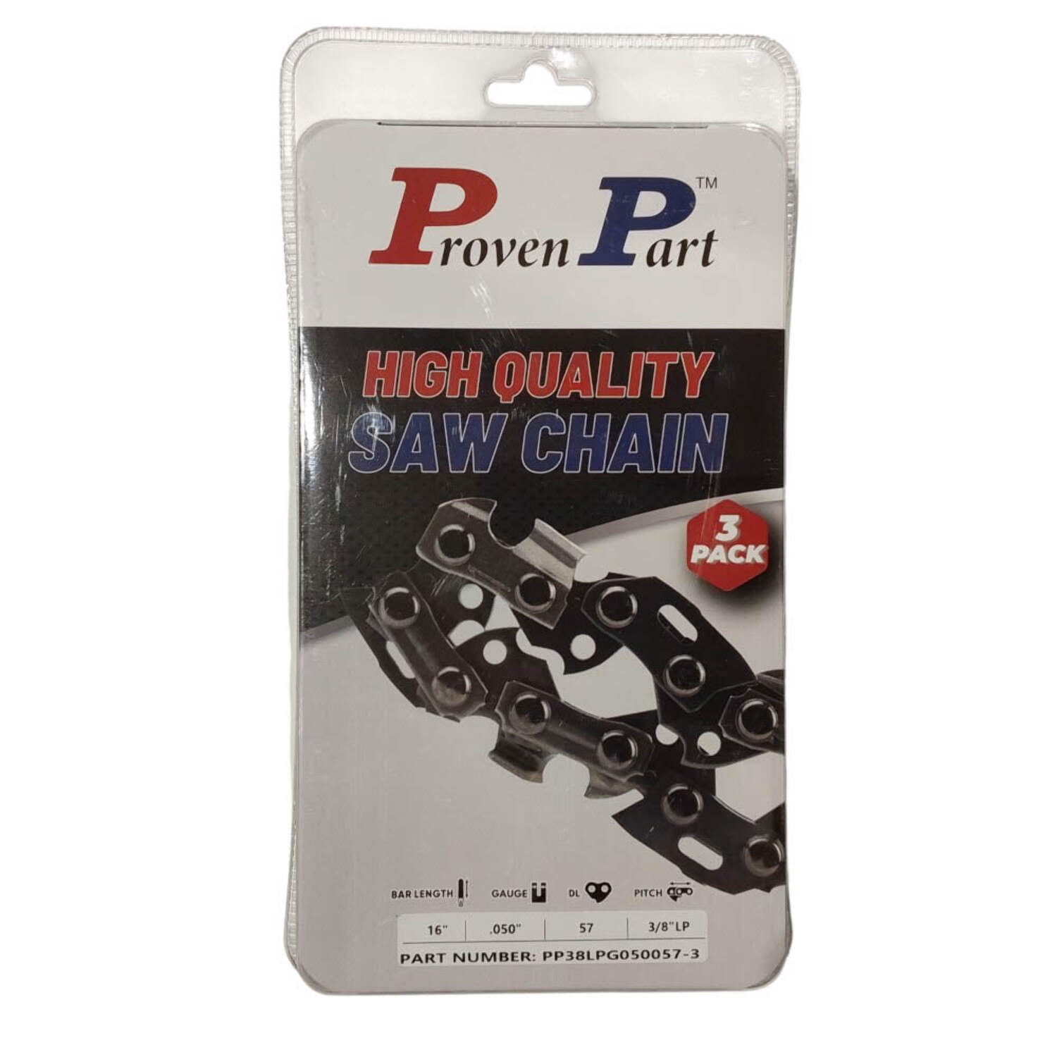 3x Semi Chisel Low Profile Chain 3/8 .050 57DL Fits Cub Cadet CS3916 ...