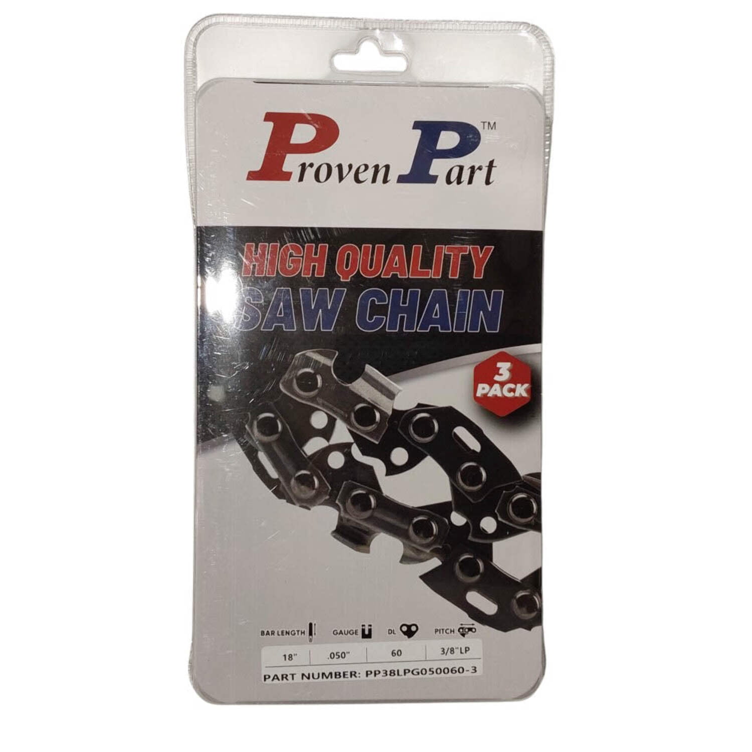 3x Semi Chisel Low Profile Chain 3/8 .050 60DL Fits Homelite 330, 350 ...