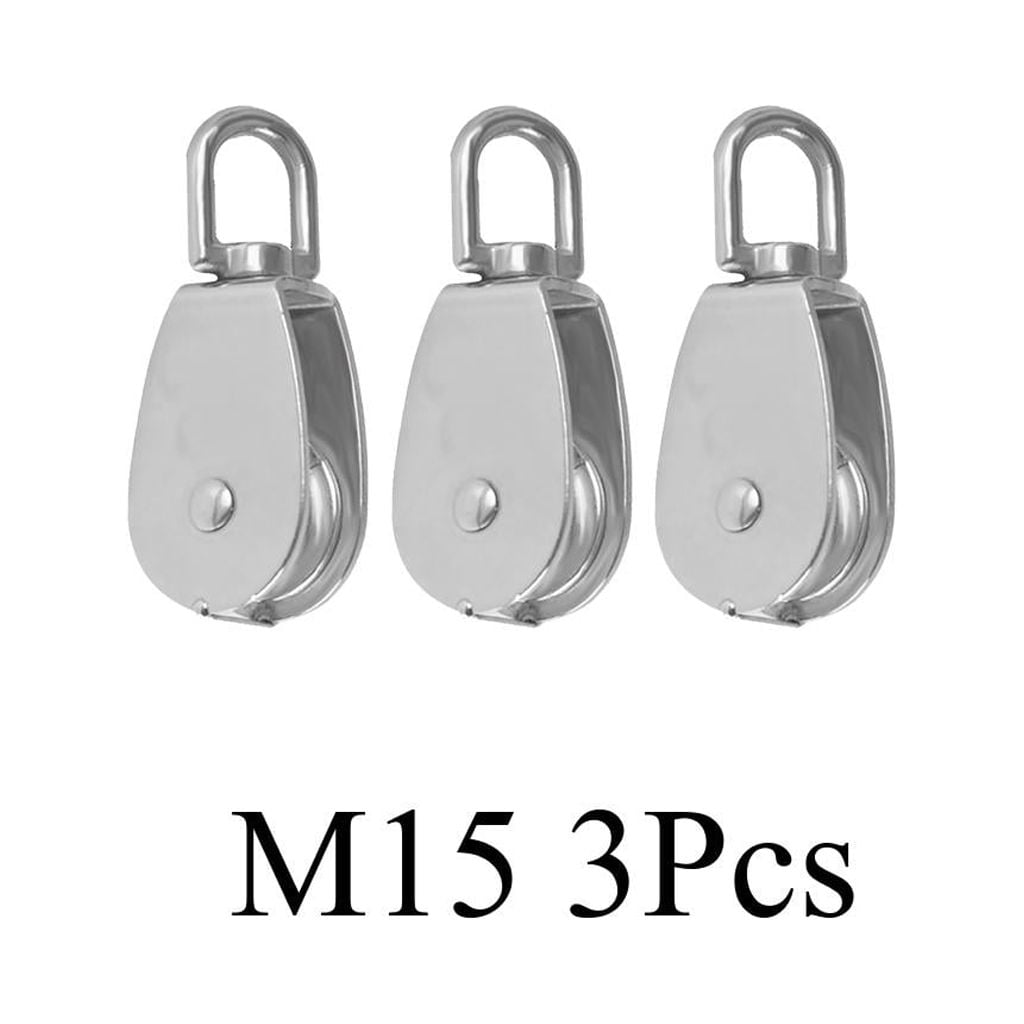 3x Swivel Single Lifting Sheave Block Rope Pulley Wheel Stainless Steel ...